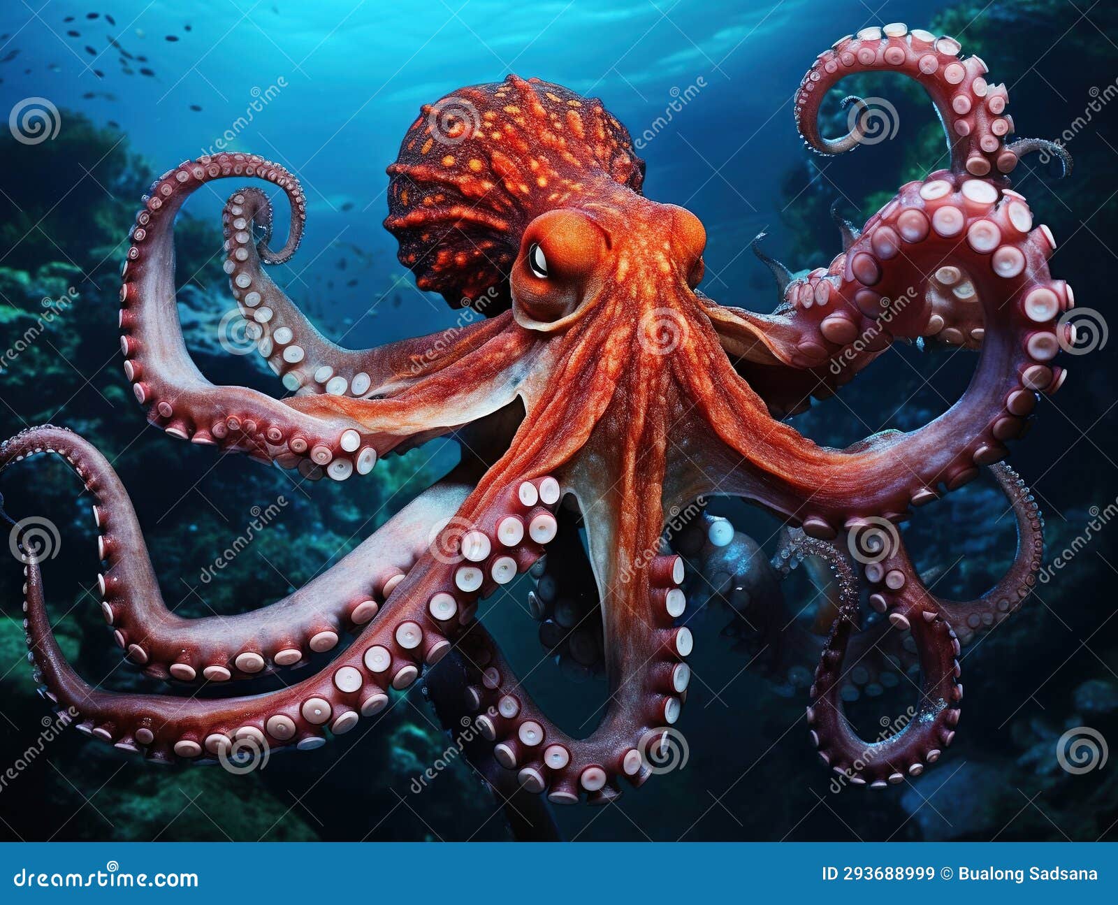 Head of an Octopus stock illustration. Illustration of head - 293688999