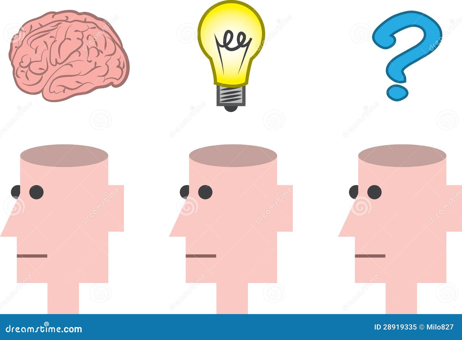 Head Open Thinking stock vector. Illustration of lightbulb - 28919335