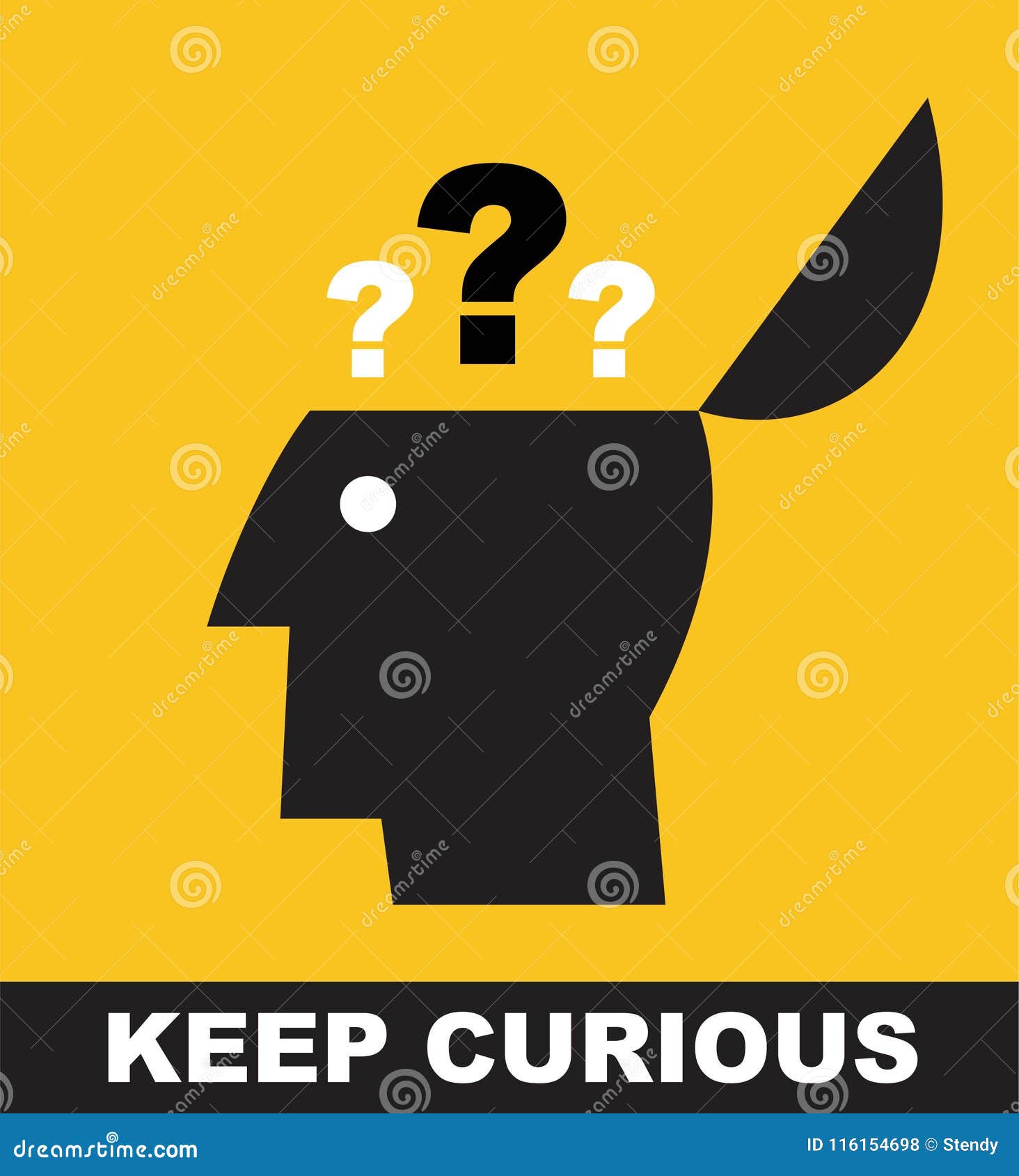 Keep Curious. Stay Curious. Stock Vector - Illustration of brain ...