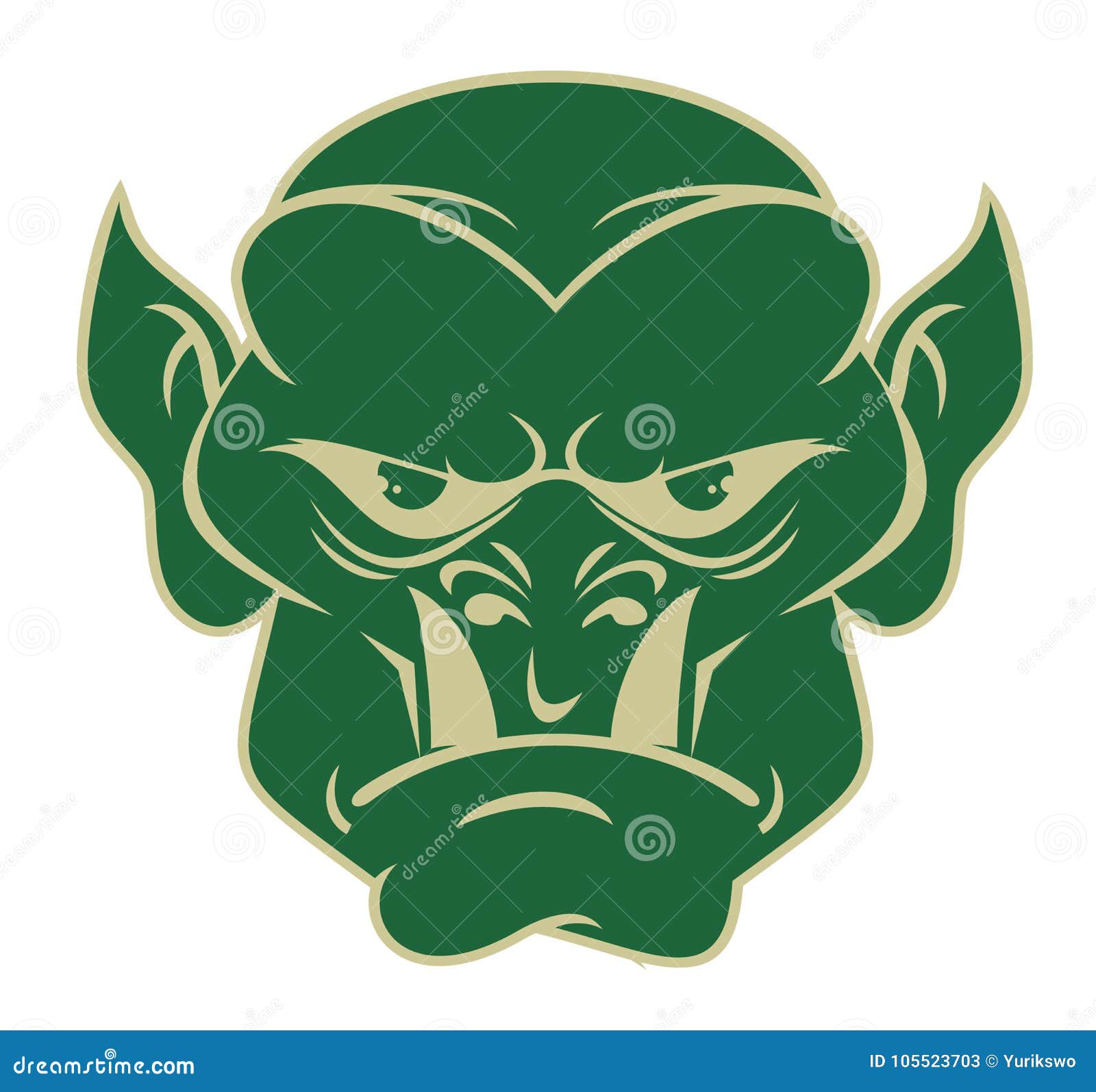 Head Orc vector stock vector. Illustration of monster - 105523703