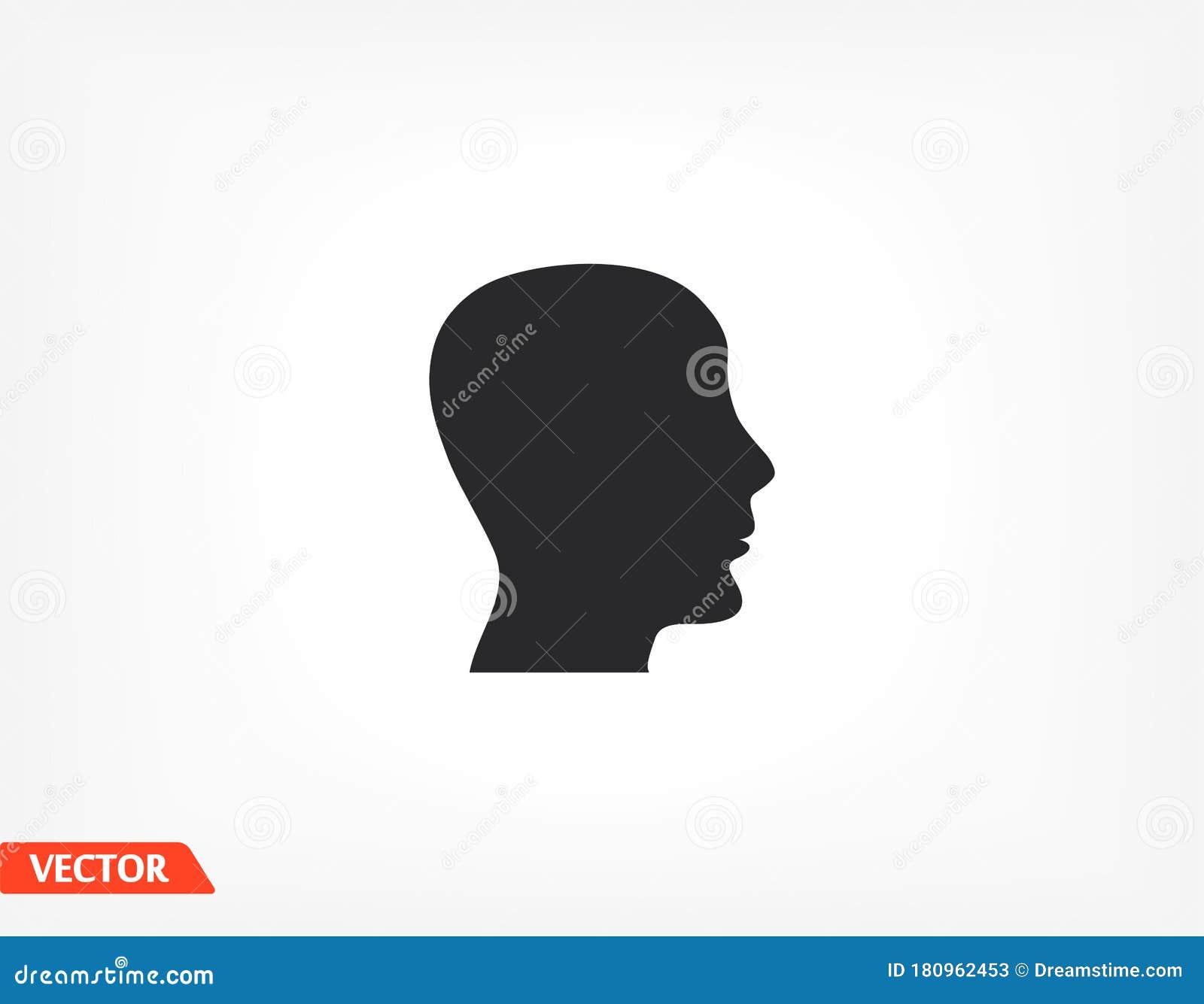 Head Outline Icon Isolated on Background. Head Symbol for Website ...