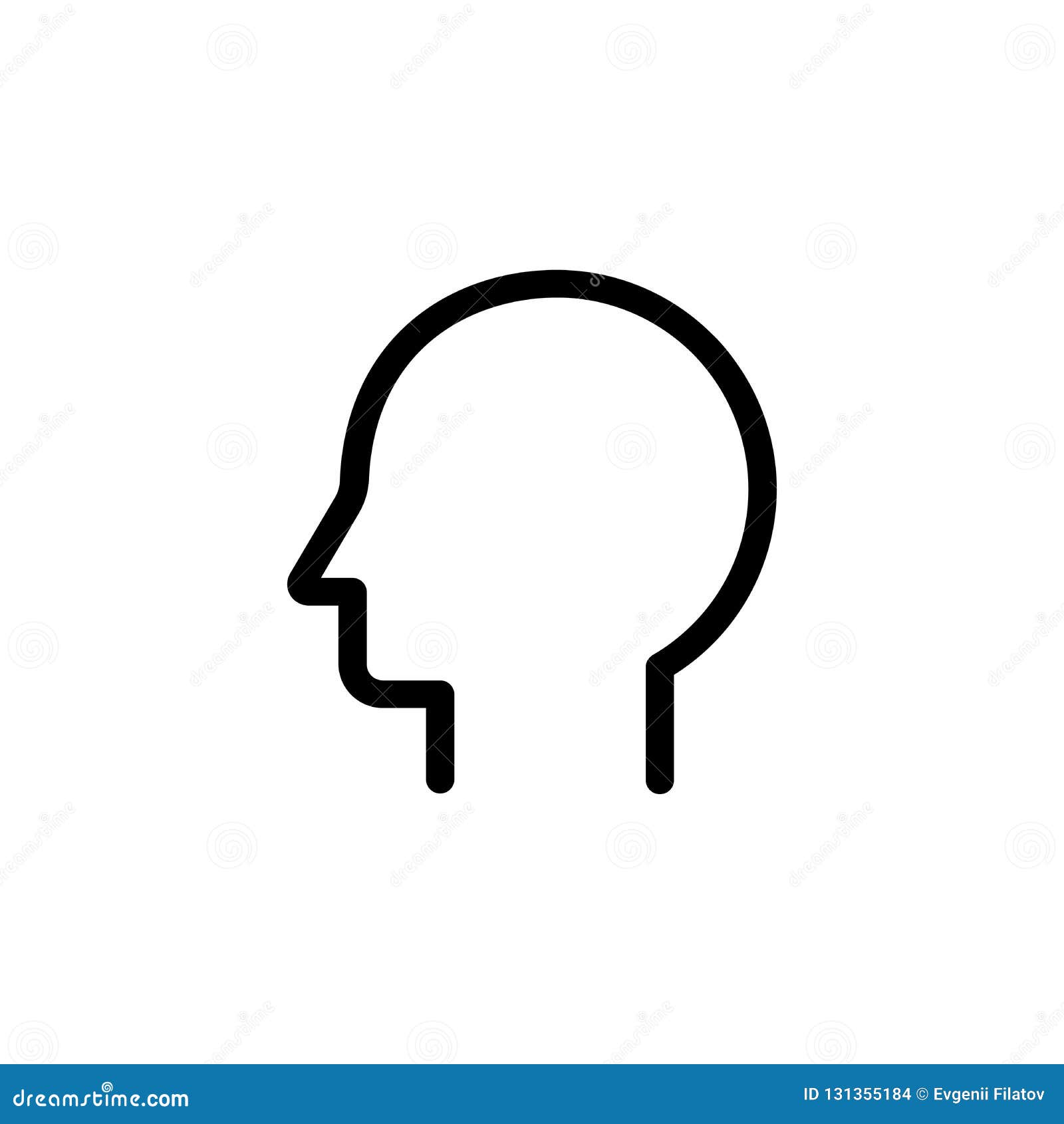 Head outline icon stock vector. Illustration of isolated - 131355184