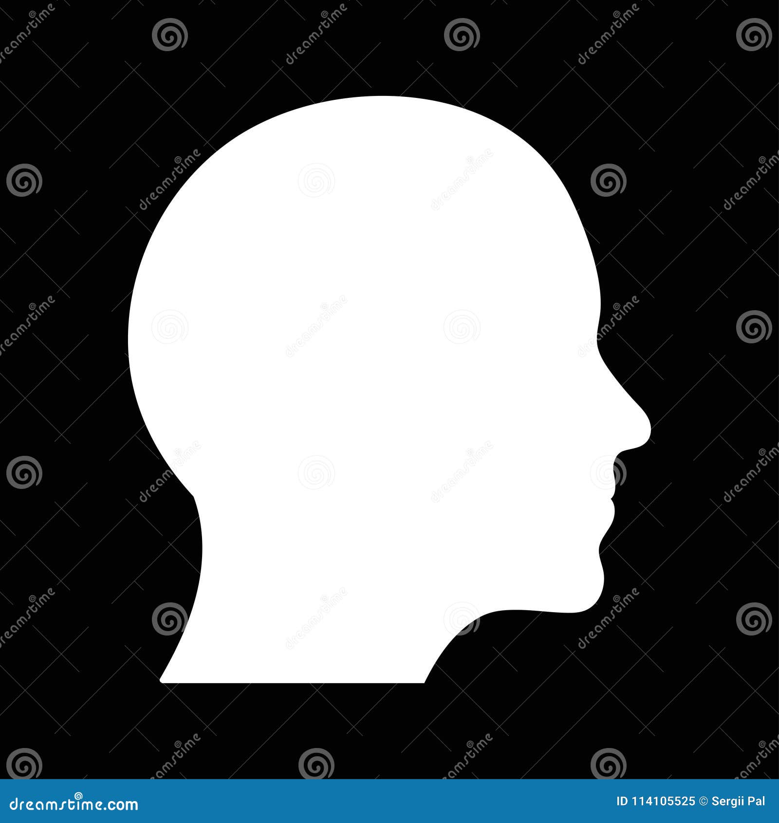 Head outline vector shape. stock vector. Illustration of contour ...