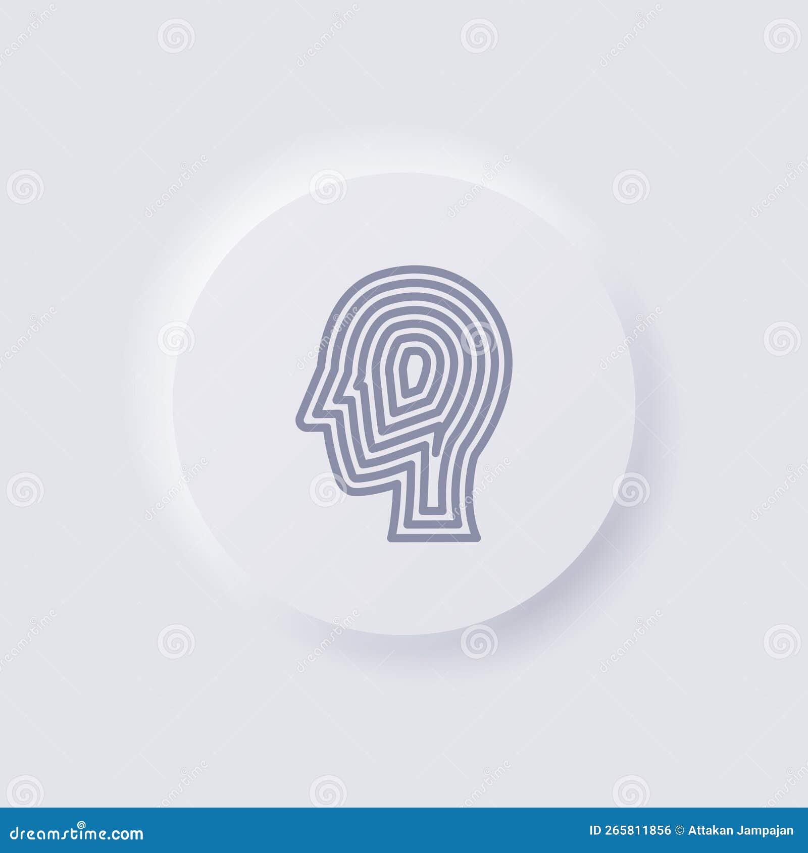 Head Overlap Stroke Line Icon, White Neumorphism Soft UI Design. Stock ...