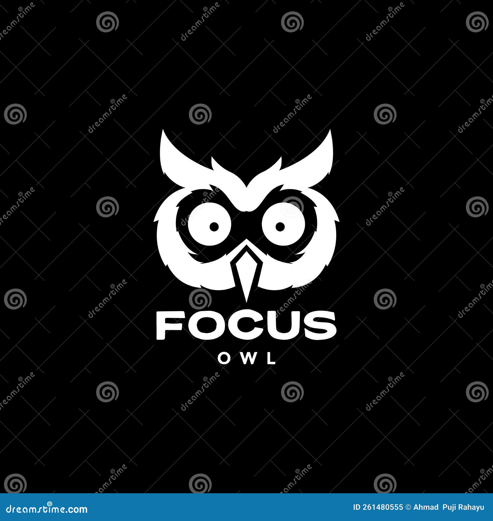 Head Owl White Focus Hunter Logo Design Stock Vector - Illustration of ...