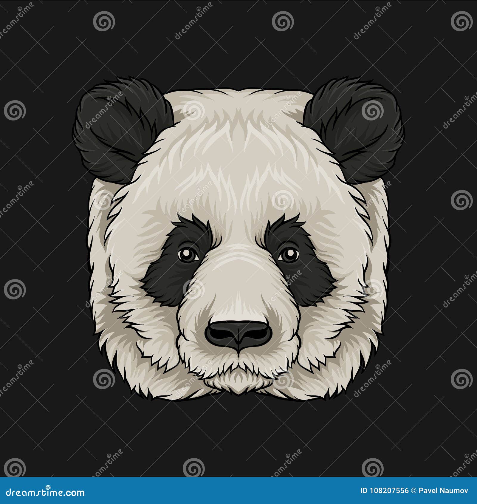 Head Of Panda In Zentangle Style. Freehand Sketch Vector Illustration ...