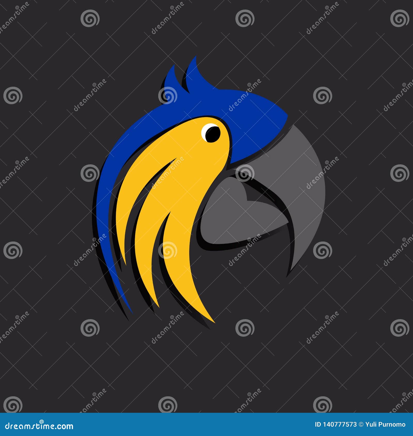Head Parrot Vector Image Design Template Stock Illustration ...