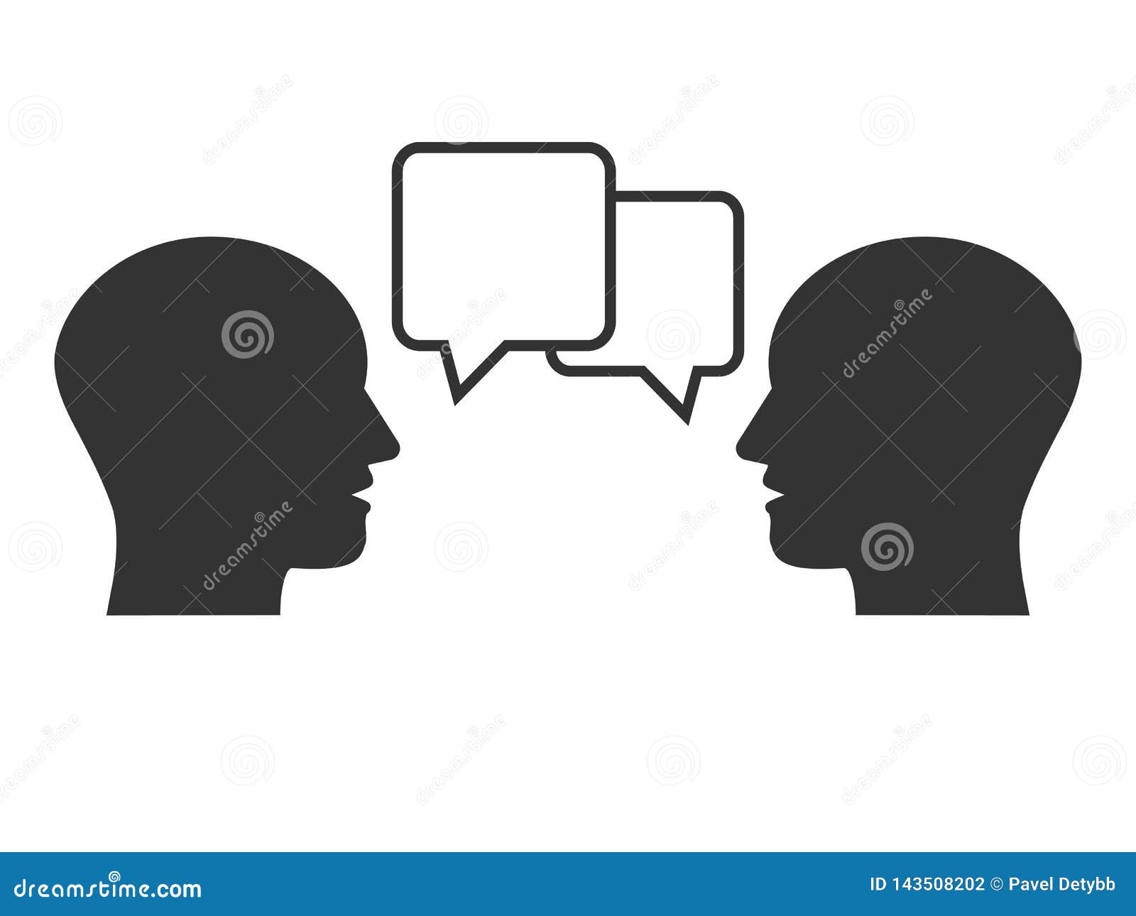 Head, People, Listen and Speak Icon. Vector Illustration, Flat Design ...