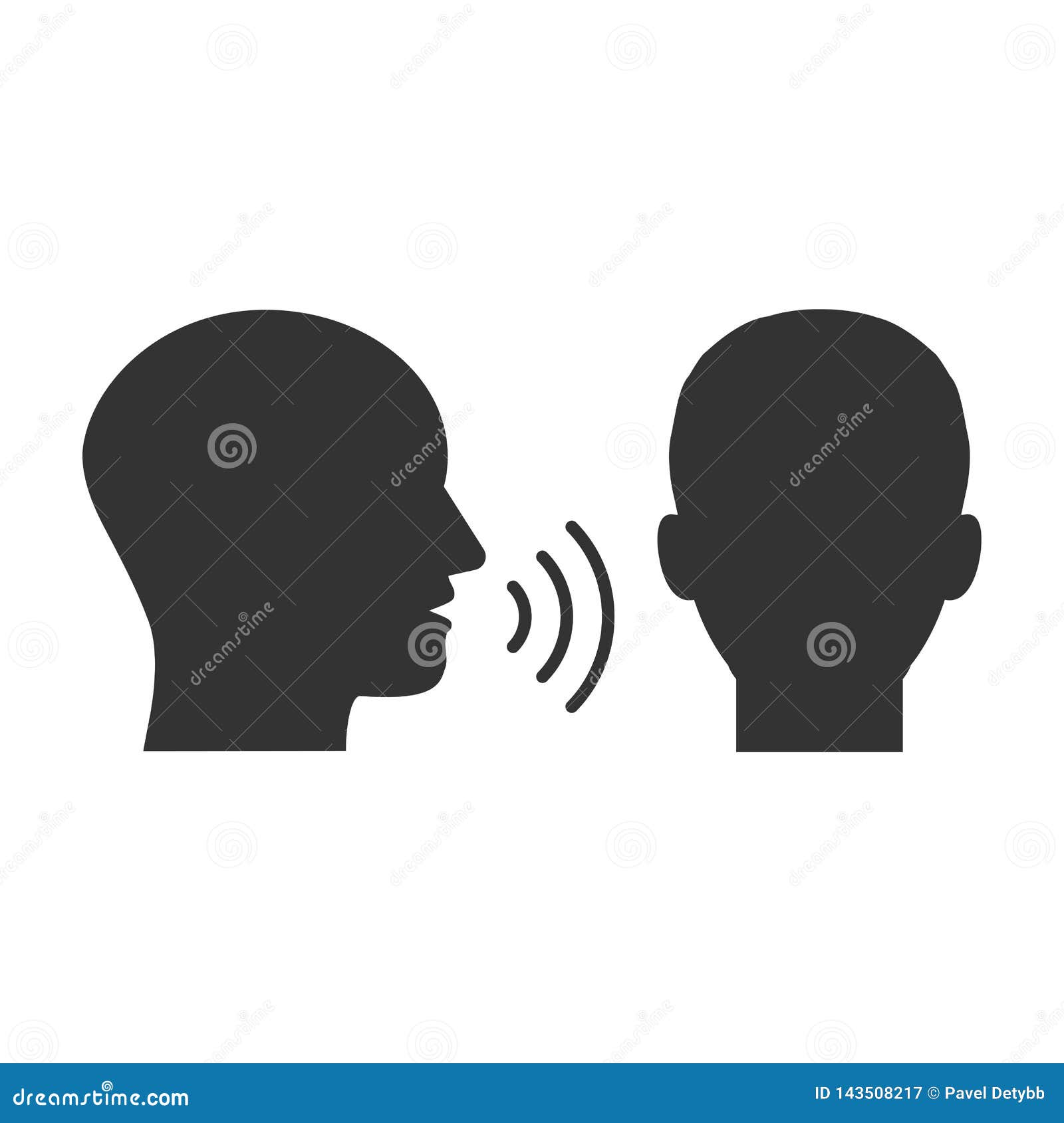Head, People, Listen And Speak Icon. Vector Illustration, Flat Design ...