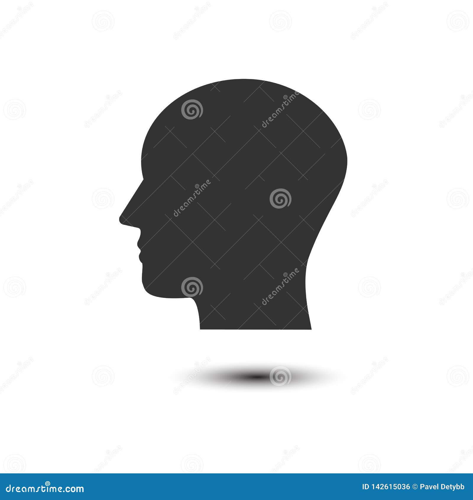 Head, People, Profile Icon. Vector Illustration, Flat Design Stock ...