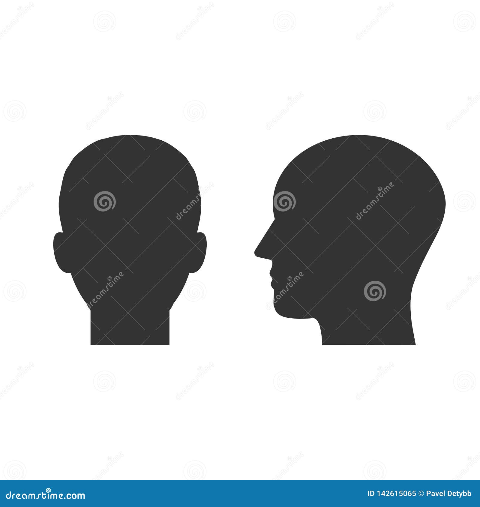 Head, People, Profile Icon. Vector Illustration, Flat Design Stock ...