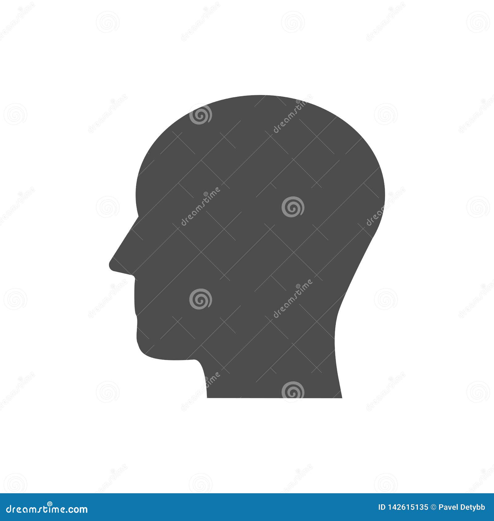 Head, People, Profile Icon. Vector Illustration, Flat Design Stock ...