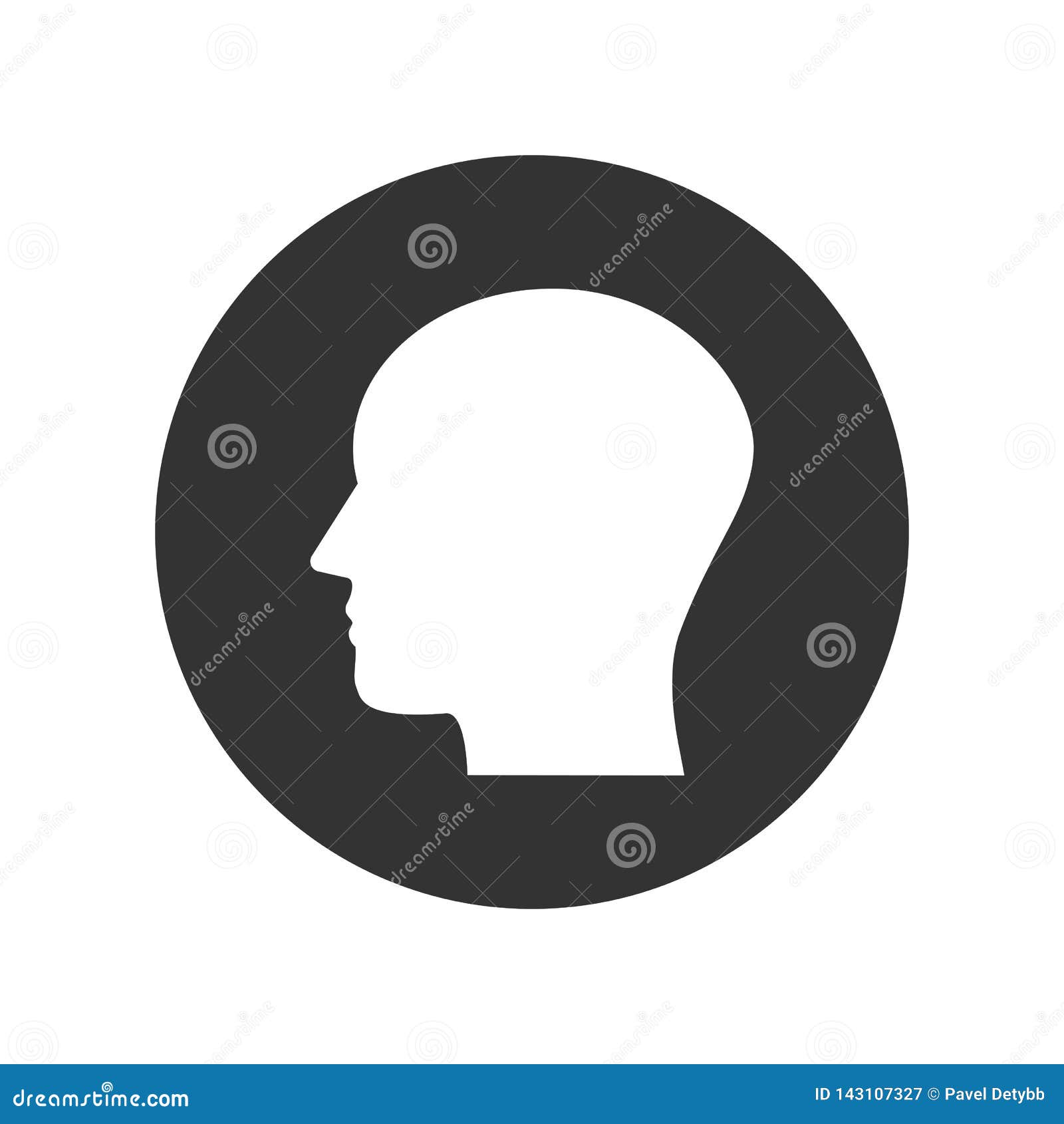Head, People, Profile Icon. Vector Illustration, Flat Design Stock ...