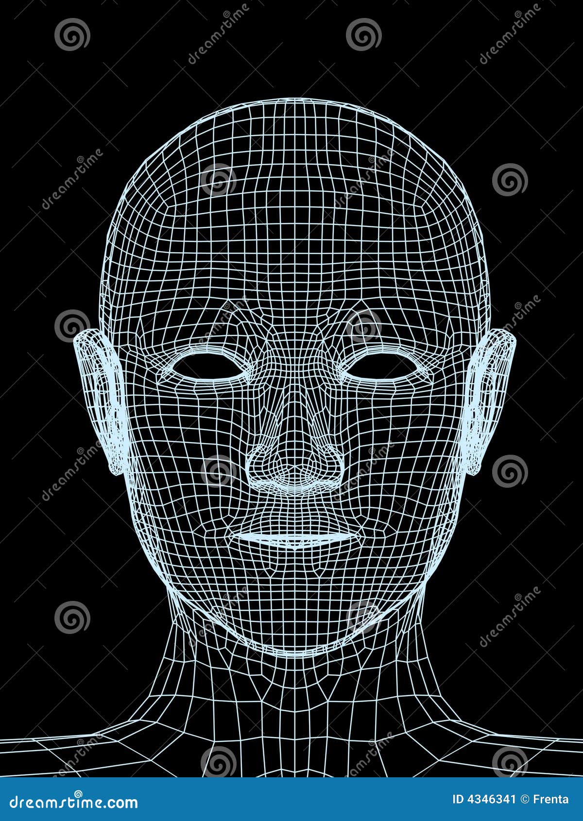 Head of the Person from a 3d Grid Stock Illustration - Illustration of ...