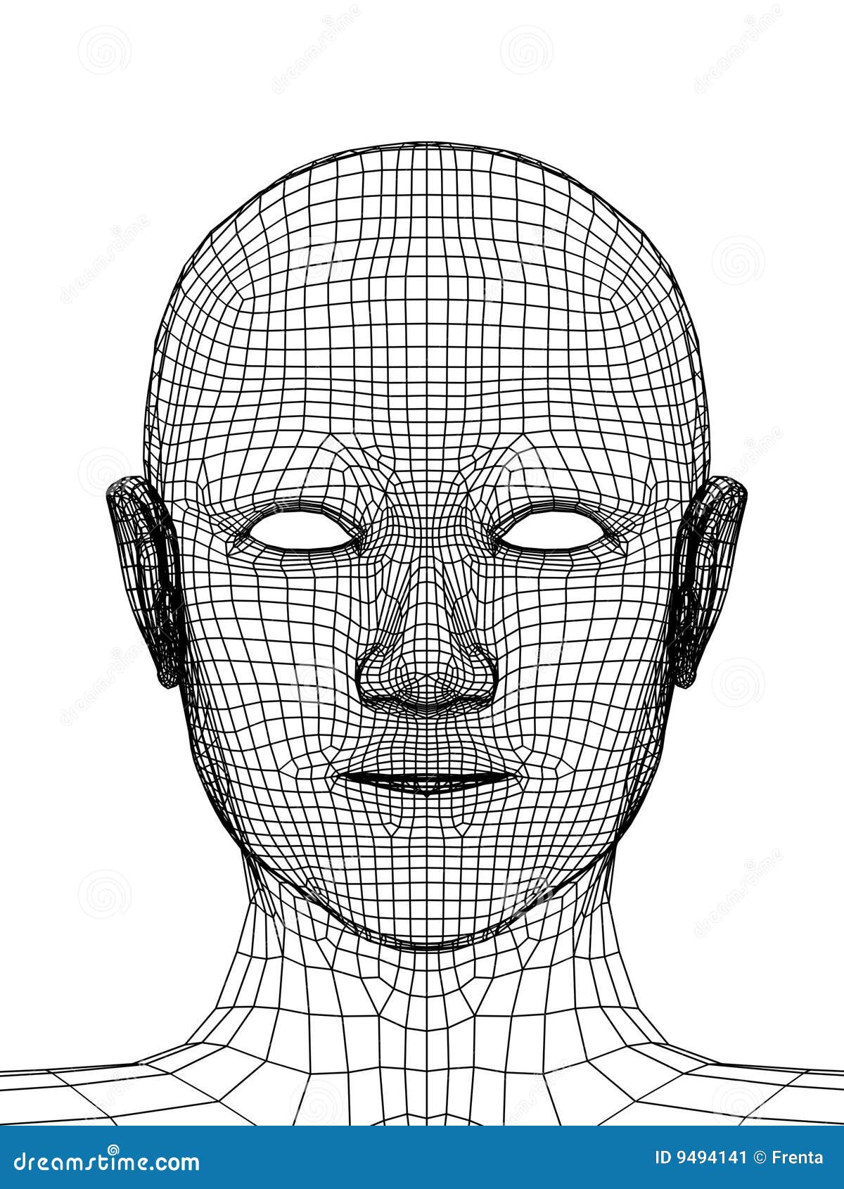 Head of the Person from a 3d Grid Stock Illustration - Illustration of ...