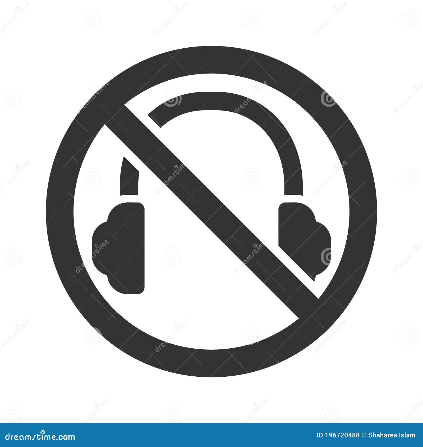 Head Phone Restriction Icon Stock Vector - Illustration of symbol ...