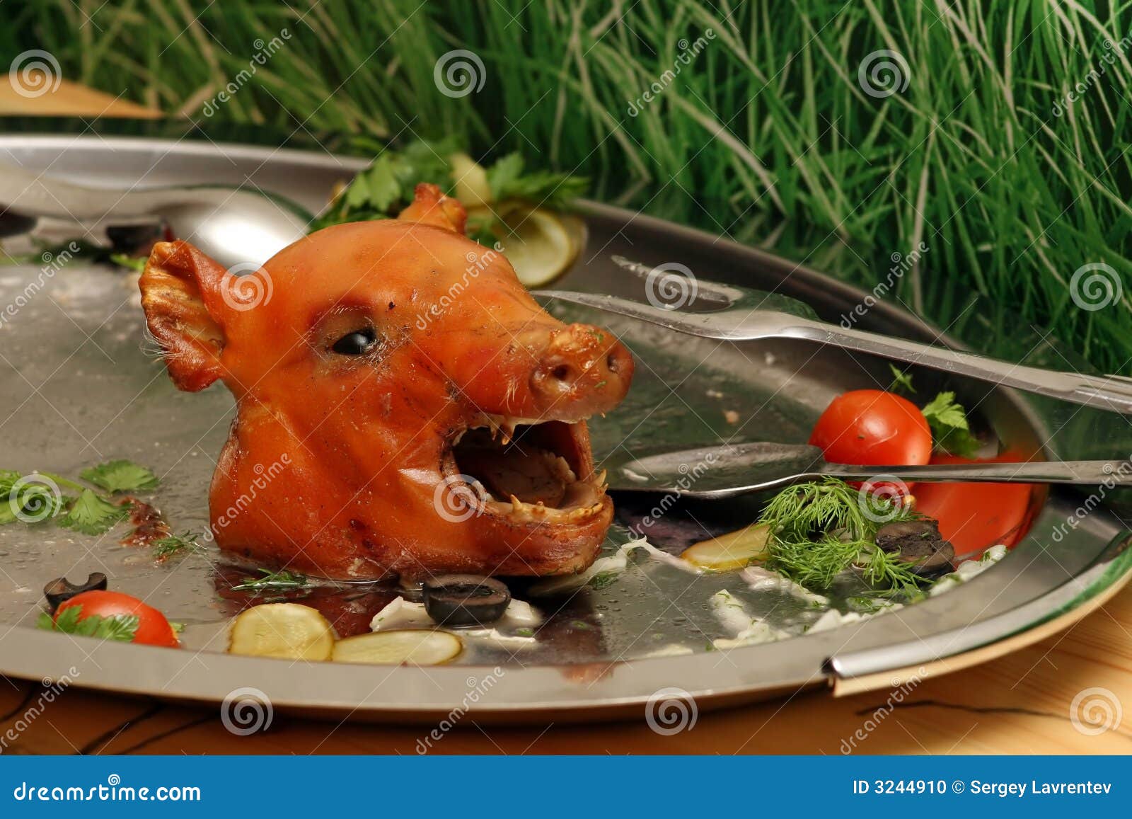 Head of a pig stock photo. Image of food, banquet, skull - 3244910
