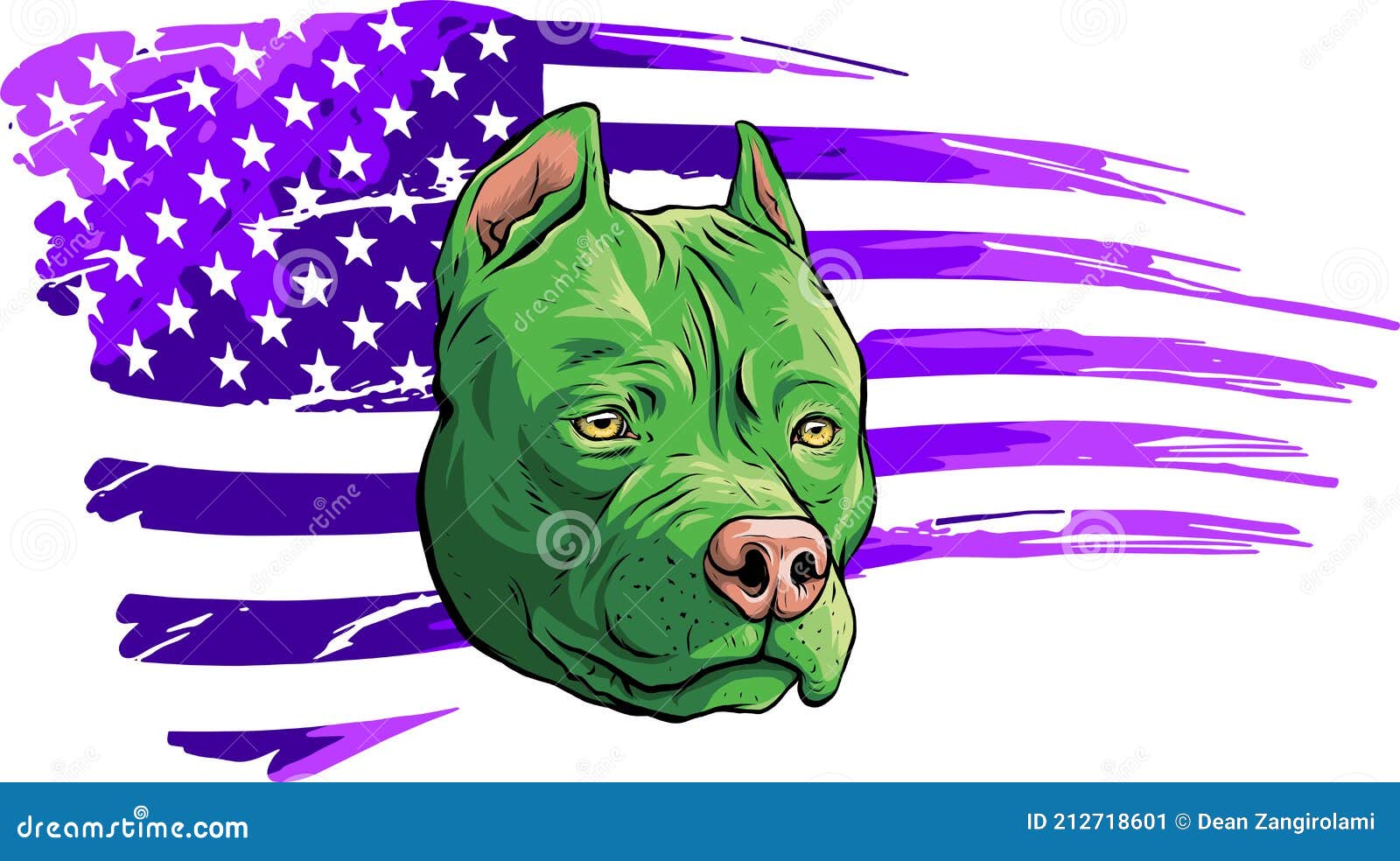 The Big Head Pitbull For The Mascot Inspiration With Purple Sunglasses ...