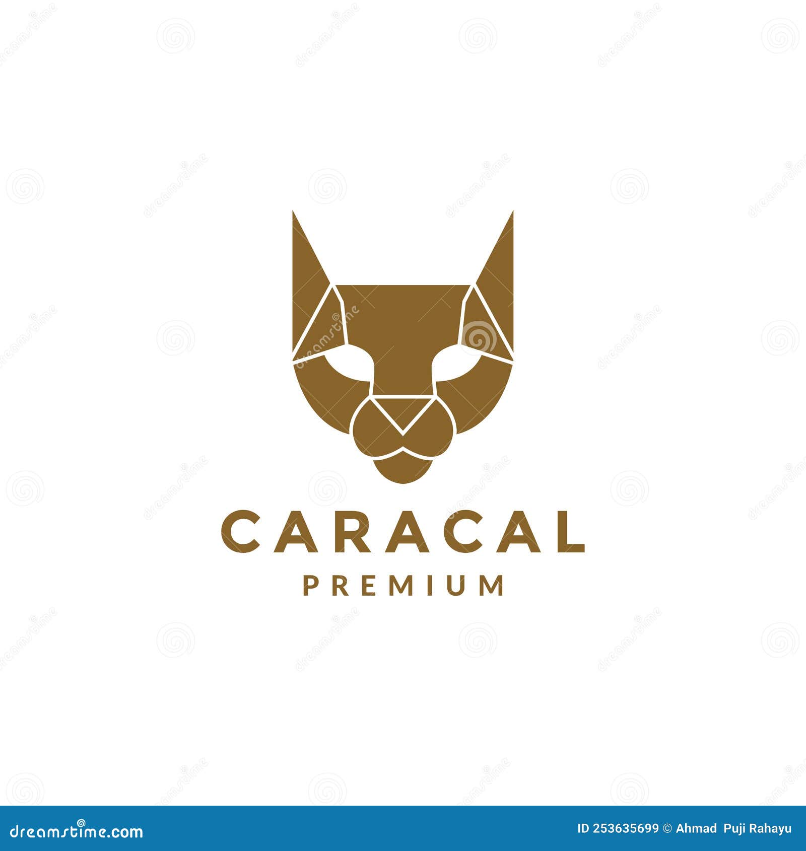 Head Polygon Caracal Logo Design Stock Vector - Illustration of animal ...