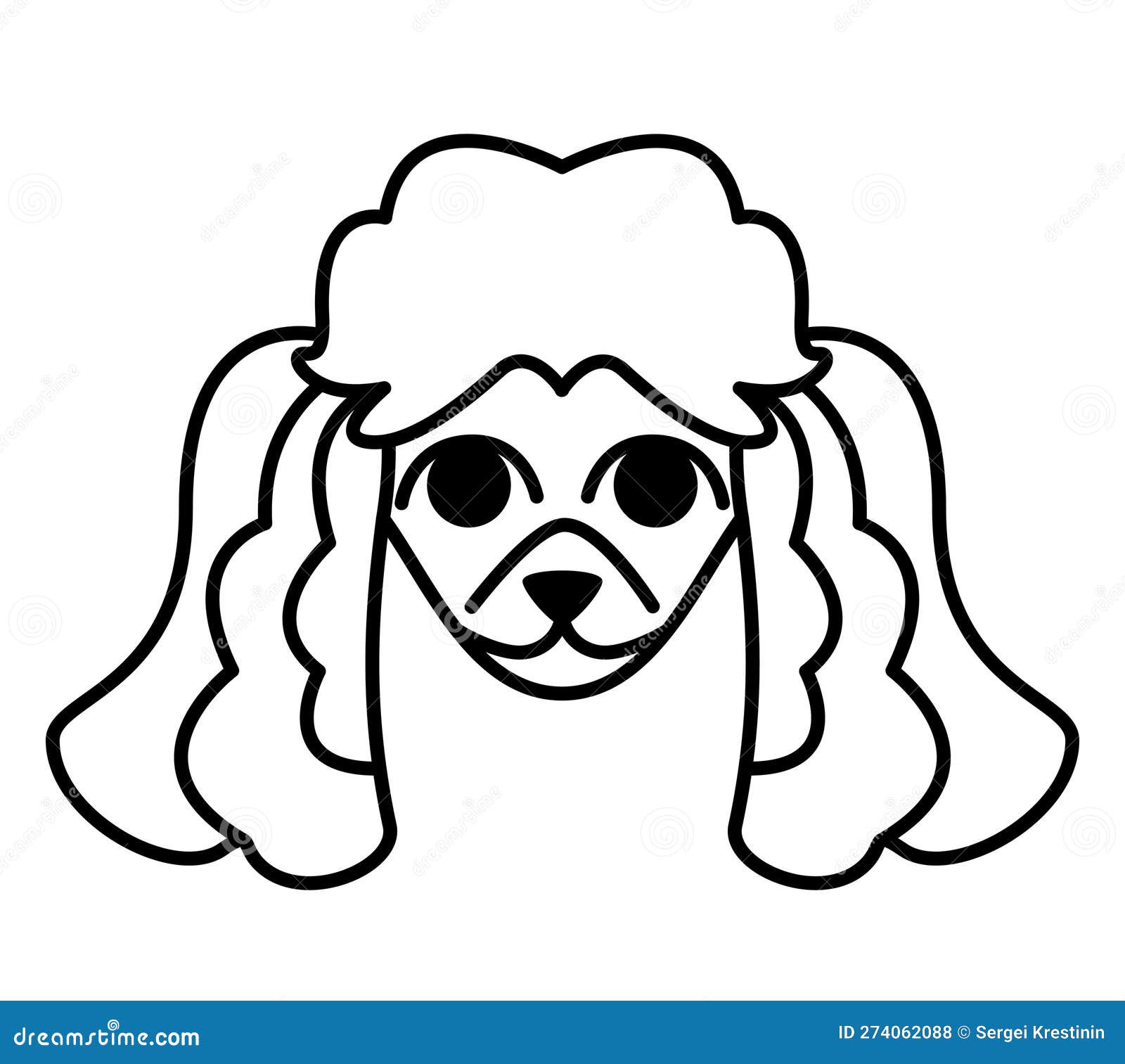 Head of Poodle. stock vector. Illustration of head, line - 274062088