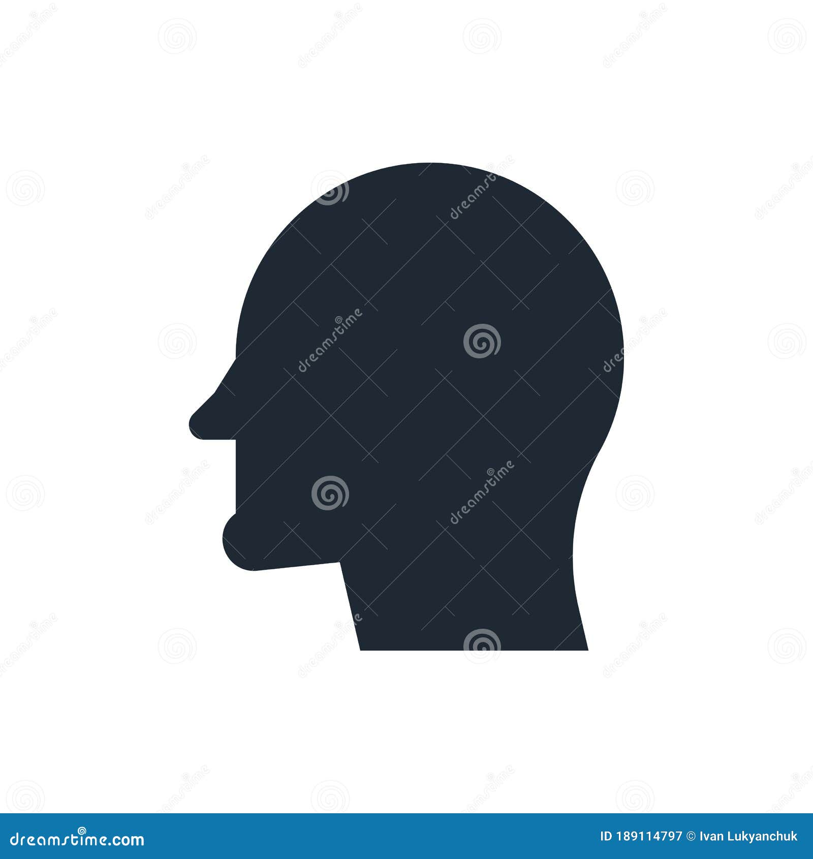 Head profile icon stock vector. Illustration of business - 189114797
