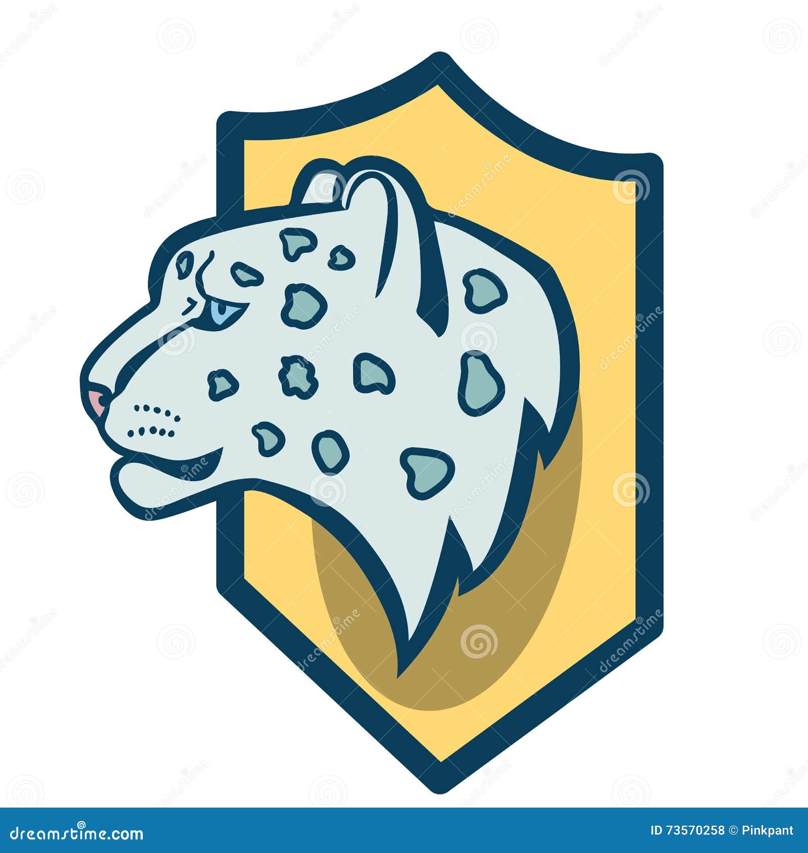 The Head Of The Profile Of The Snow Leopard Coat Of Arms. Vector ...