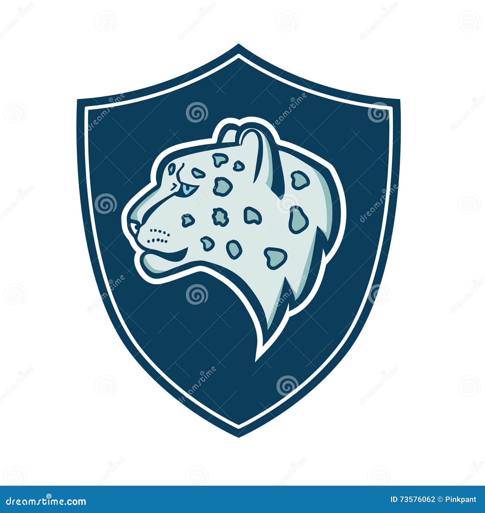 The Head of the Profile of the Snow Leopard Coat of Arms. Stock Vector ...