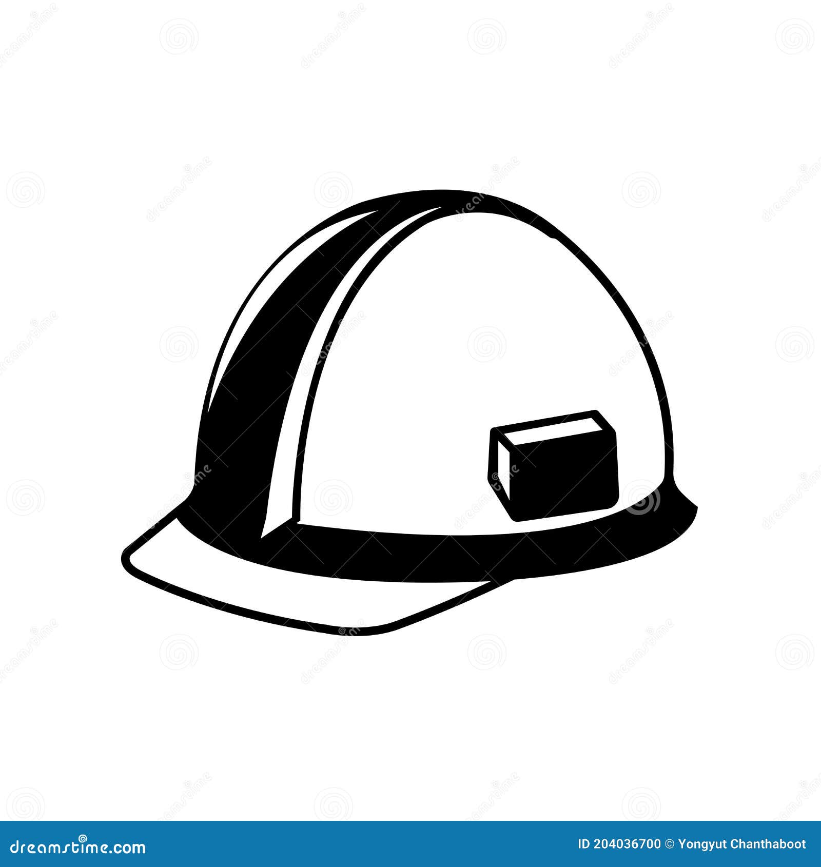 Head Protection Black Icon, Vector Illustration, Isolate on White ...
