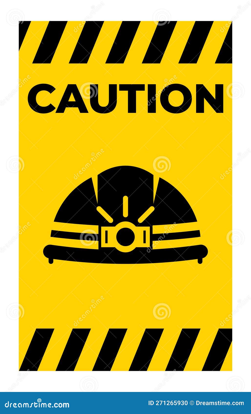 Head Protection Required Sign on White Background Stock Vector ...