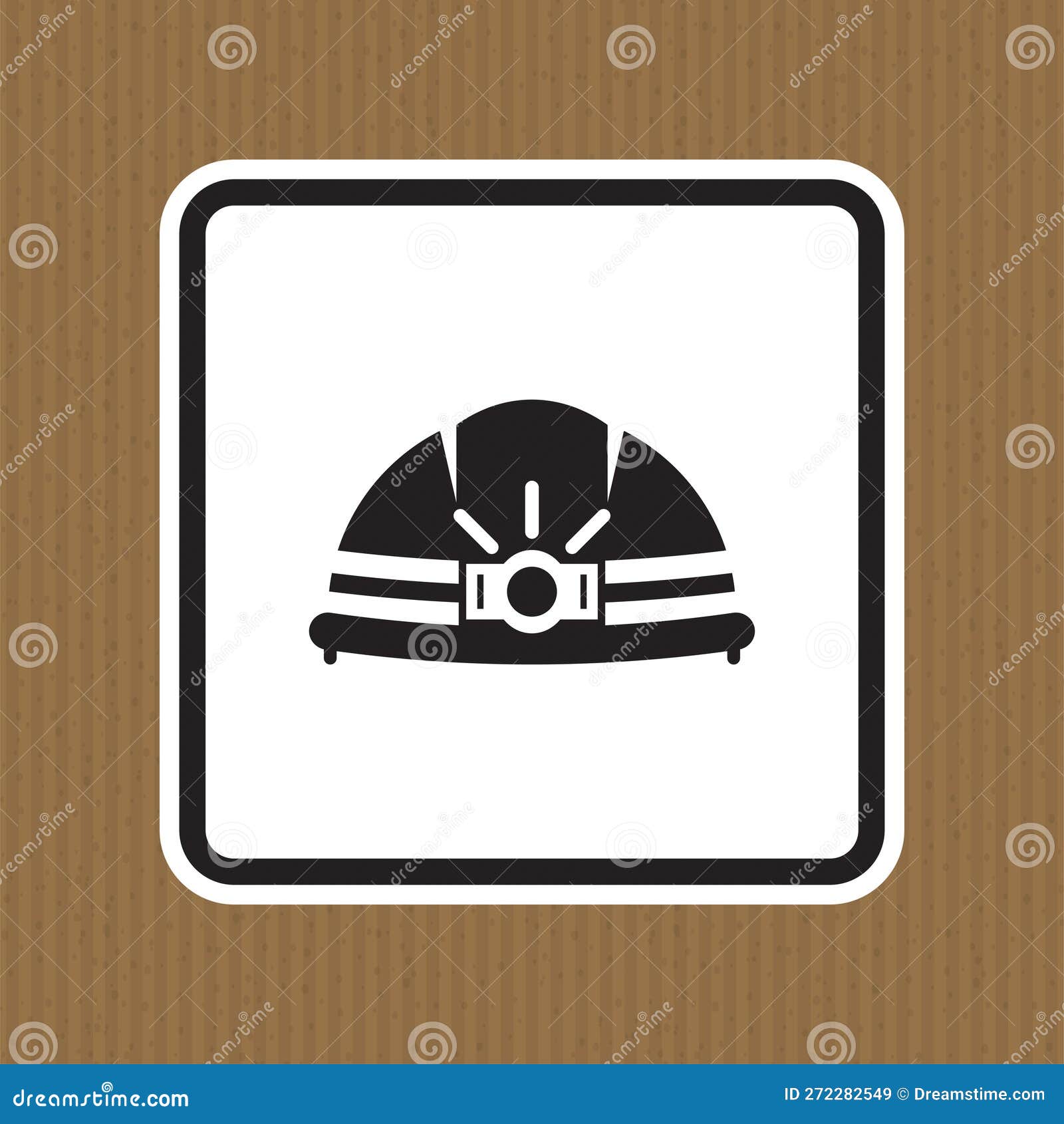 Head Protection Required Sign on White Background Stock Vector ...