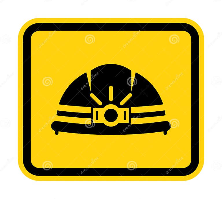 Head Protection Required Sign on White Background Stock Vector ...