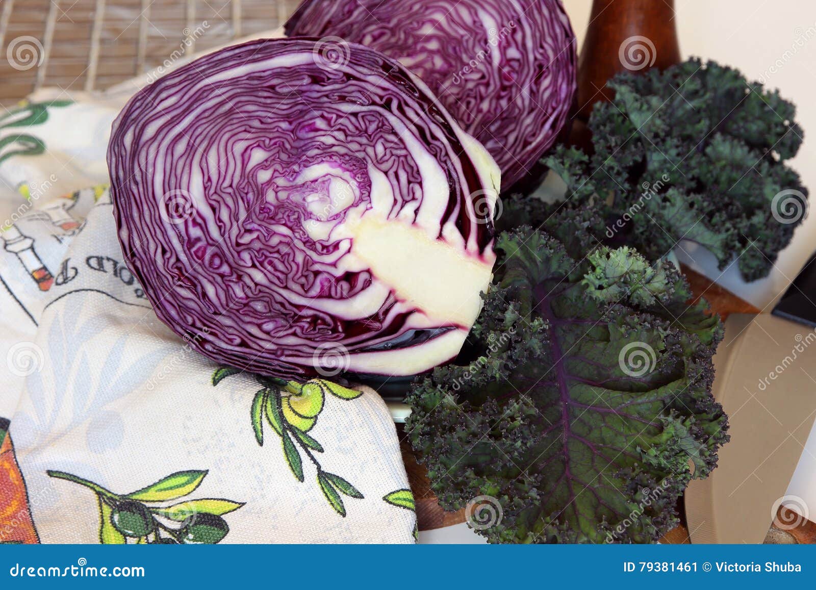 A Head of Purple Cabbage Cut in Half Stock Image - Image of food ...