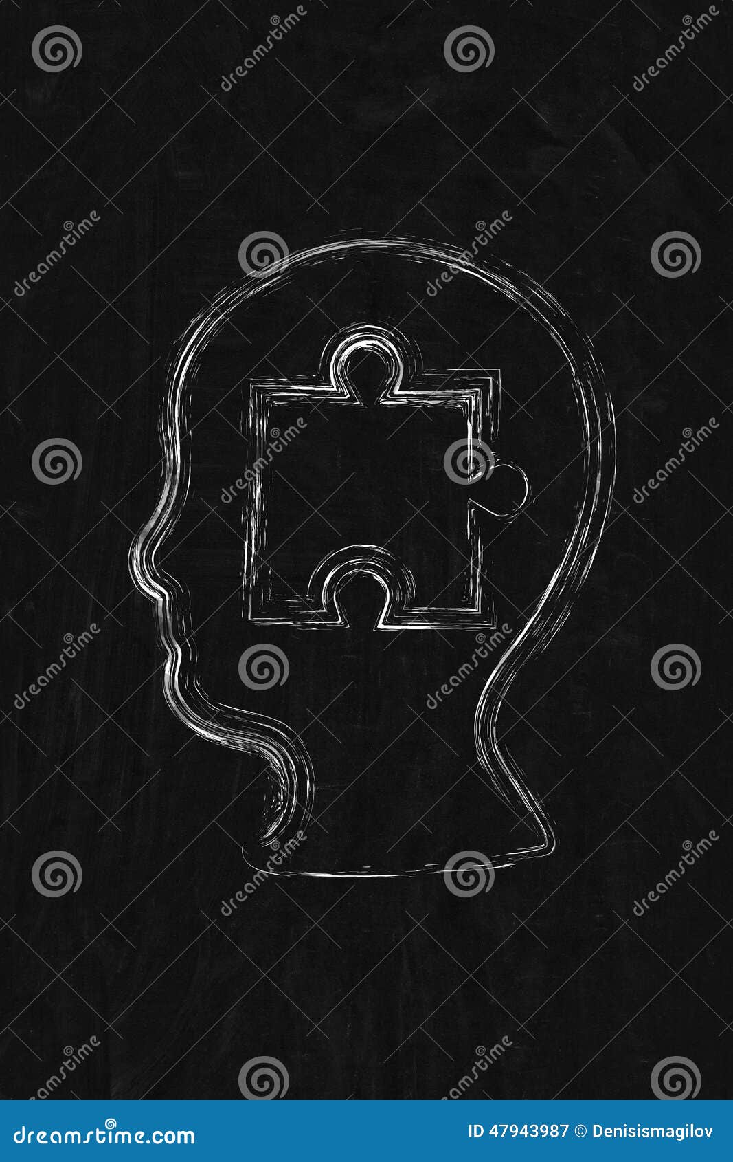 Head with puzzle stock image. Image of join, black, human - 47943987