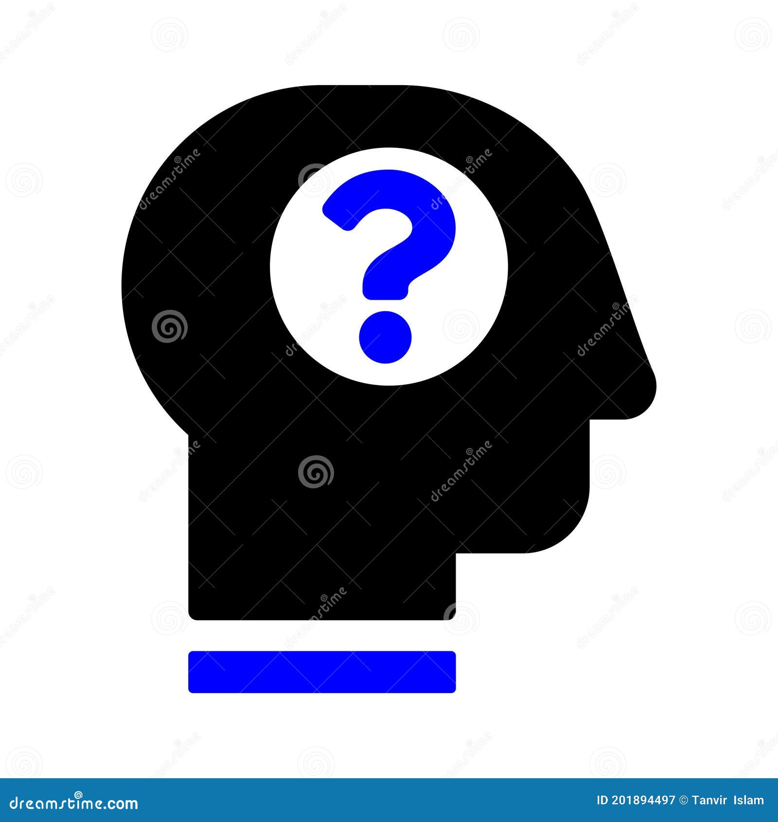 Head Question Mark Icon stock vector. Illustration of vector - 201894497