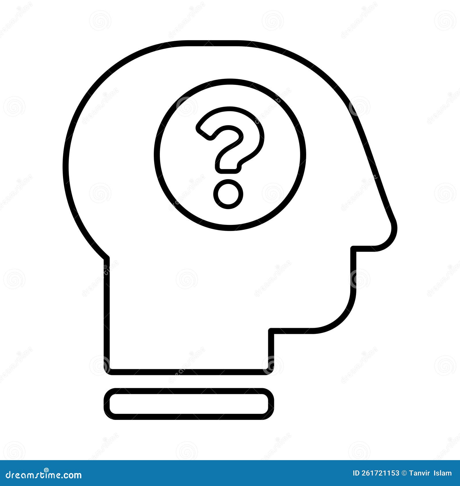 Head Question Mark Icon in Line Style Stock Vector - Illustration of ...