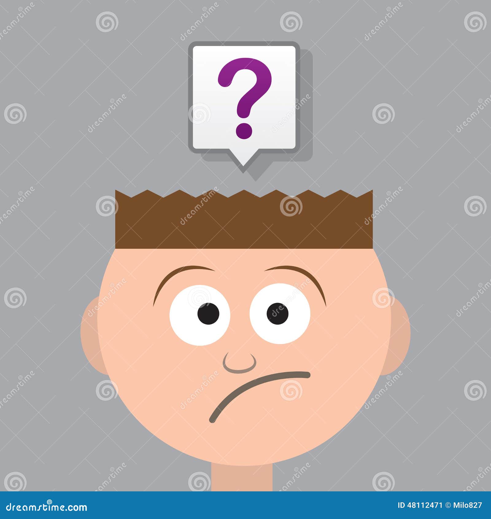 Head Question Mark stock vector. Illustration of thinking - 48112471