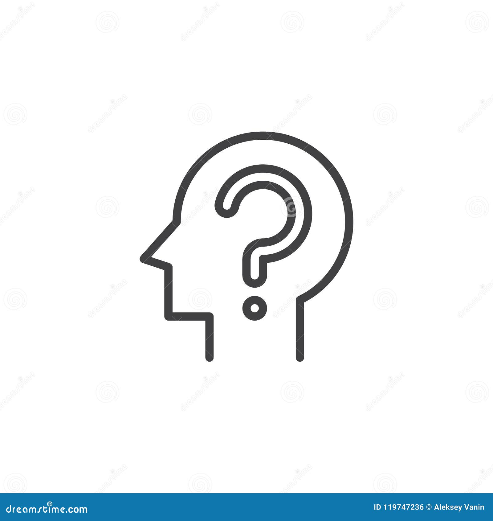 Head with Question Mark Outline Icon Stock Vector - Illustration of ... Head with Question Mark Outline Icon Stock Vector - Illustration of ...