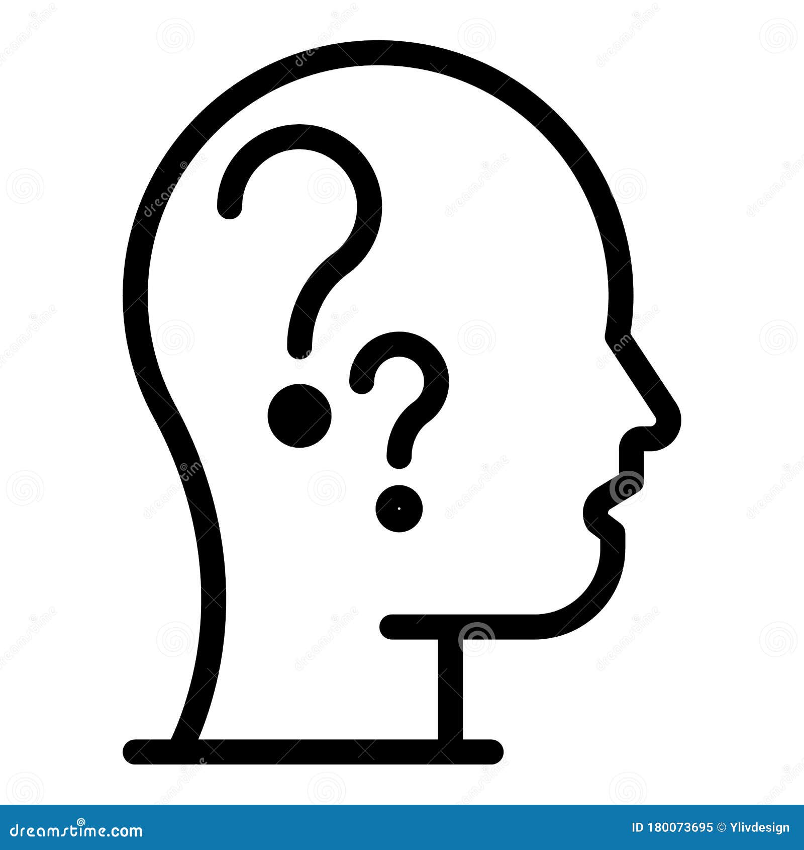 Head With Question Mark Outline Icon Vector Illustration ...