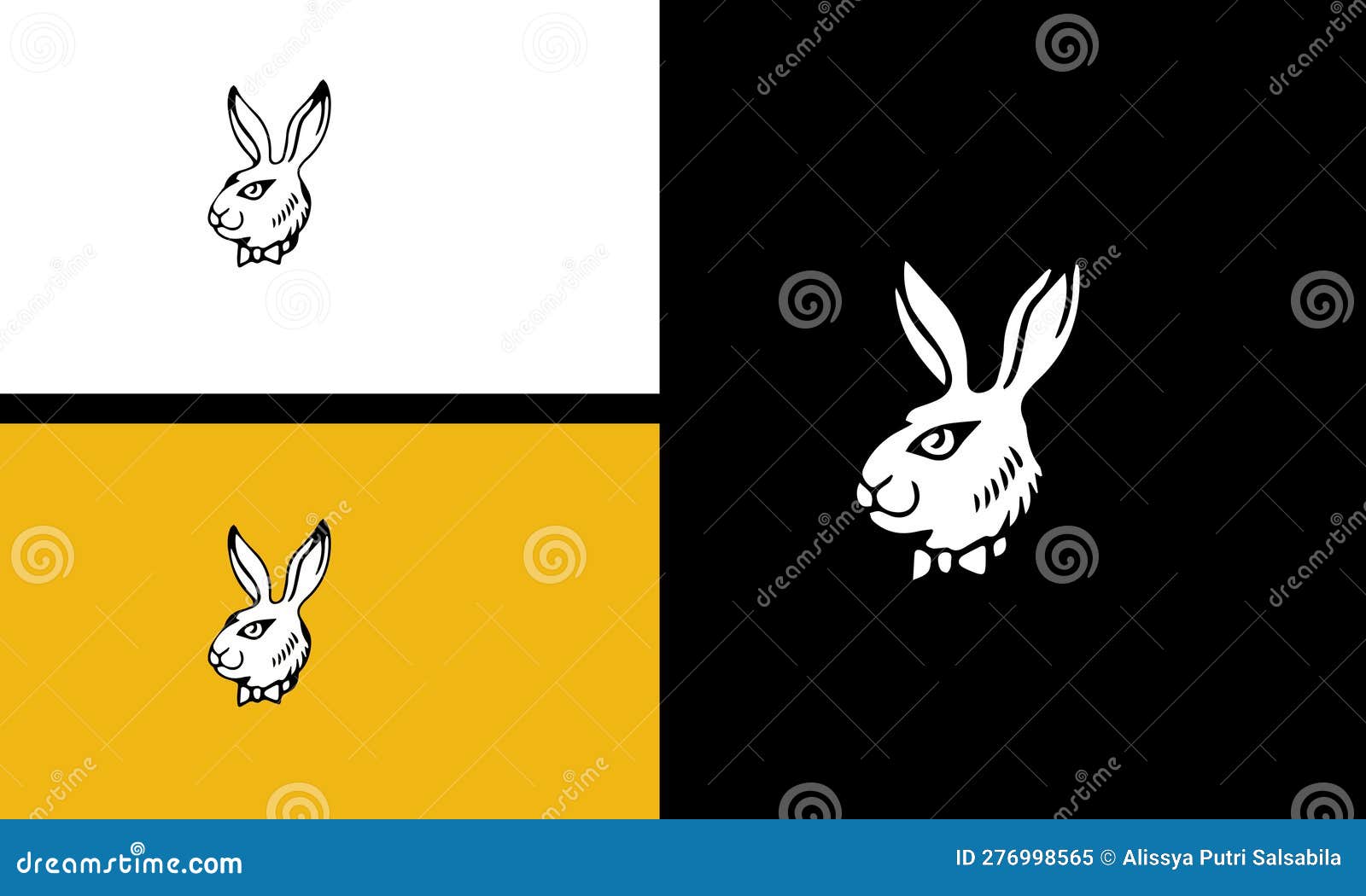 Head Rabbit Vector Line Art Flat Design Stock Illustration ...
