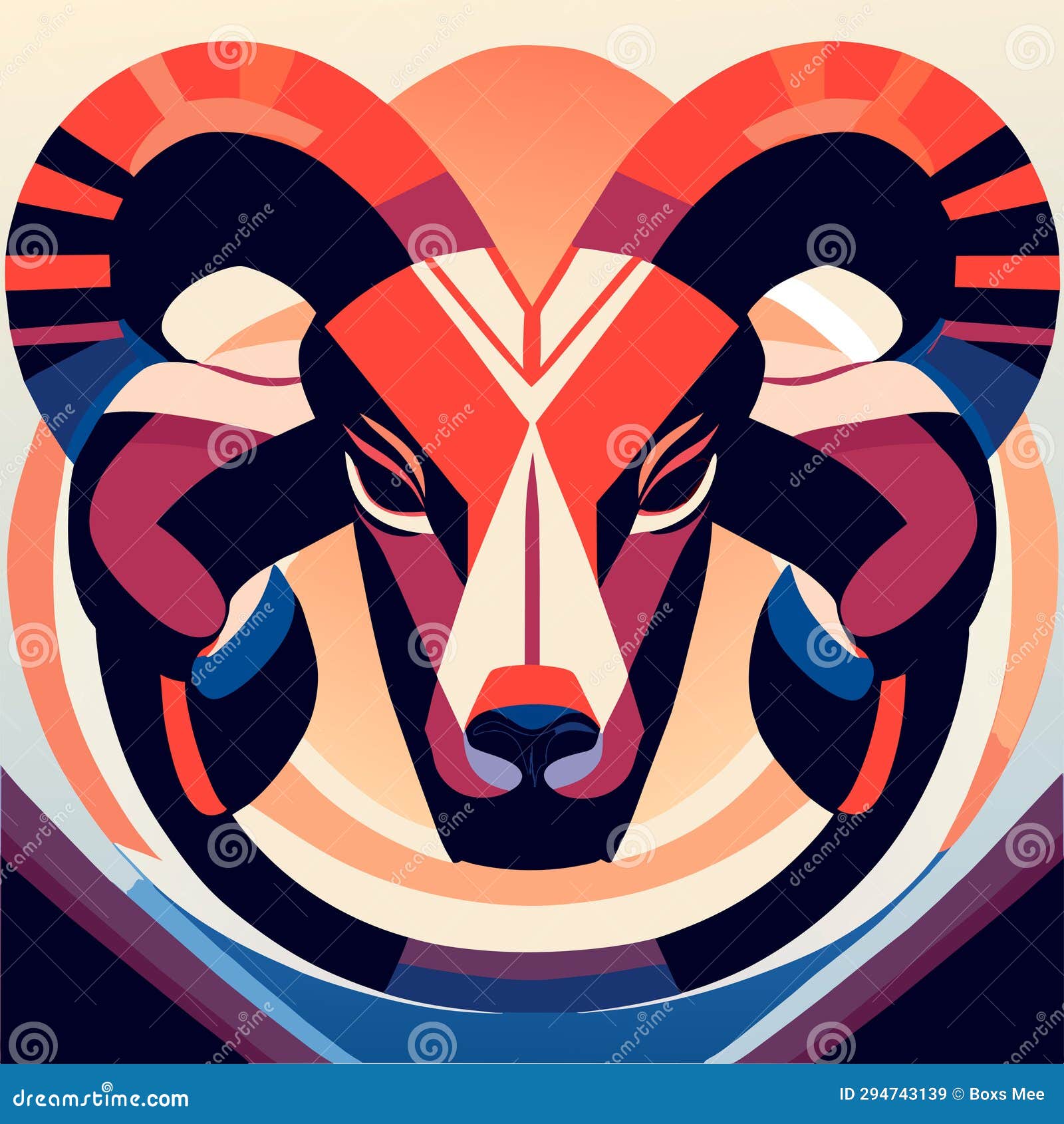 Head of a Ram. Abstract Head of a Ram. Vector Illustration Stock Vector ...