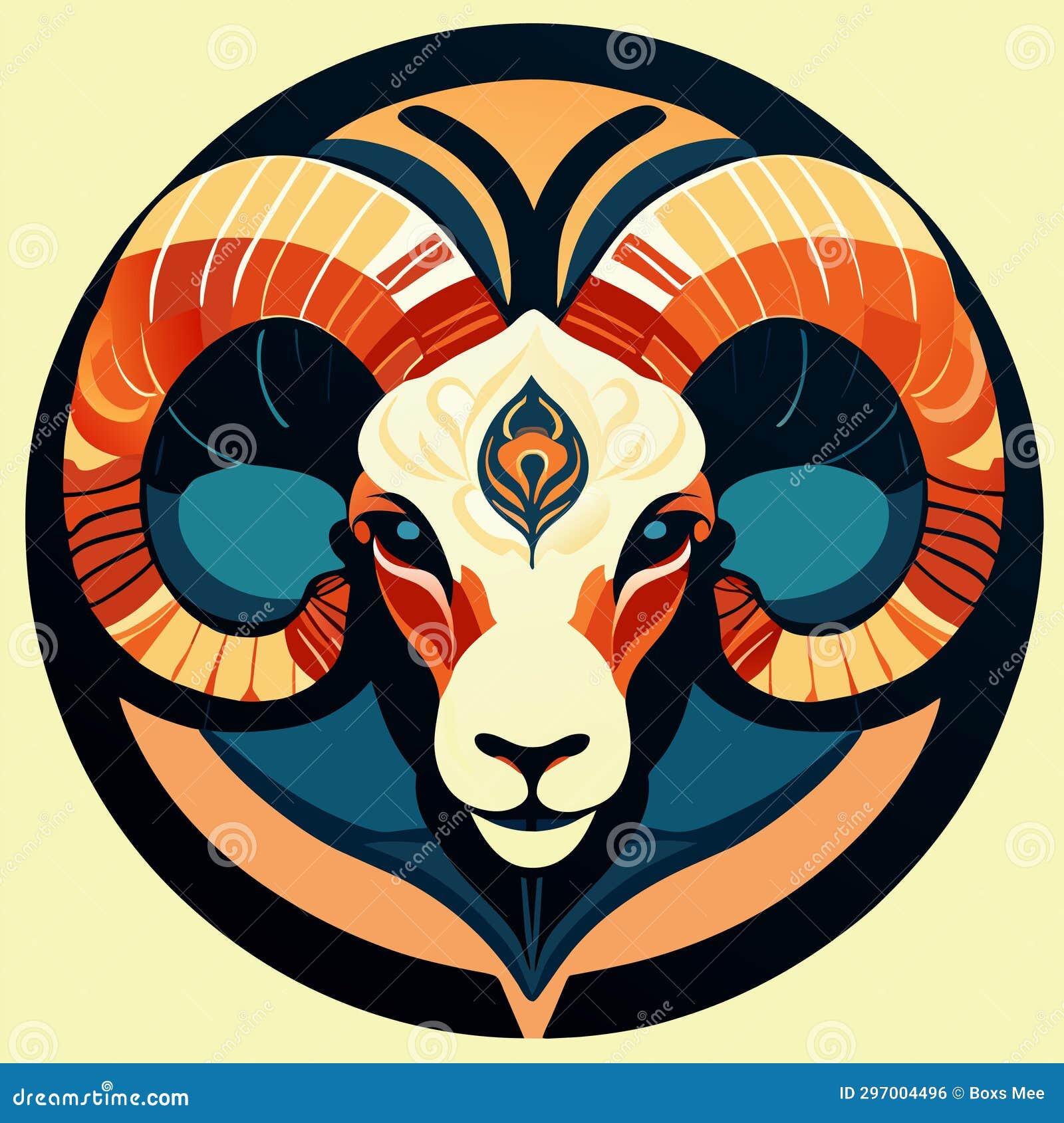 Head of a Ram with a Crown on His Head. Vector Illustration Generative ...