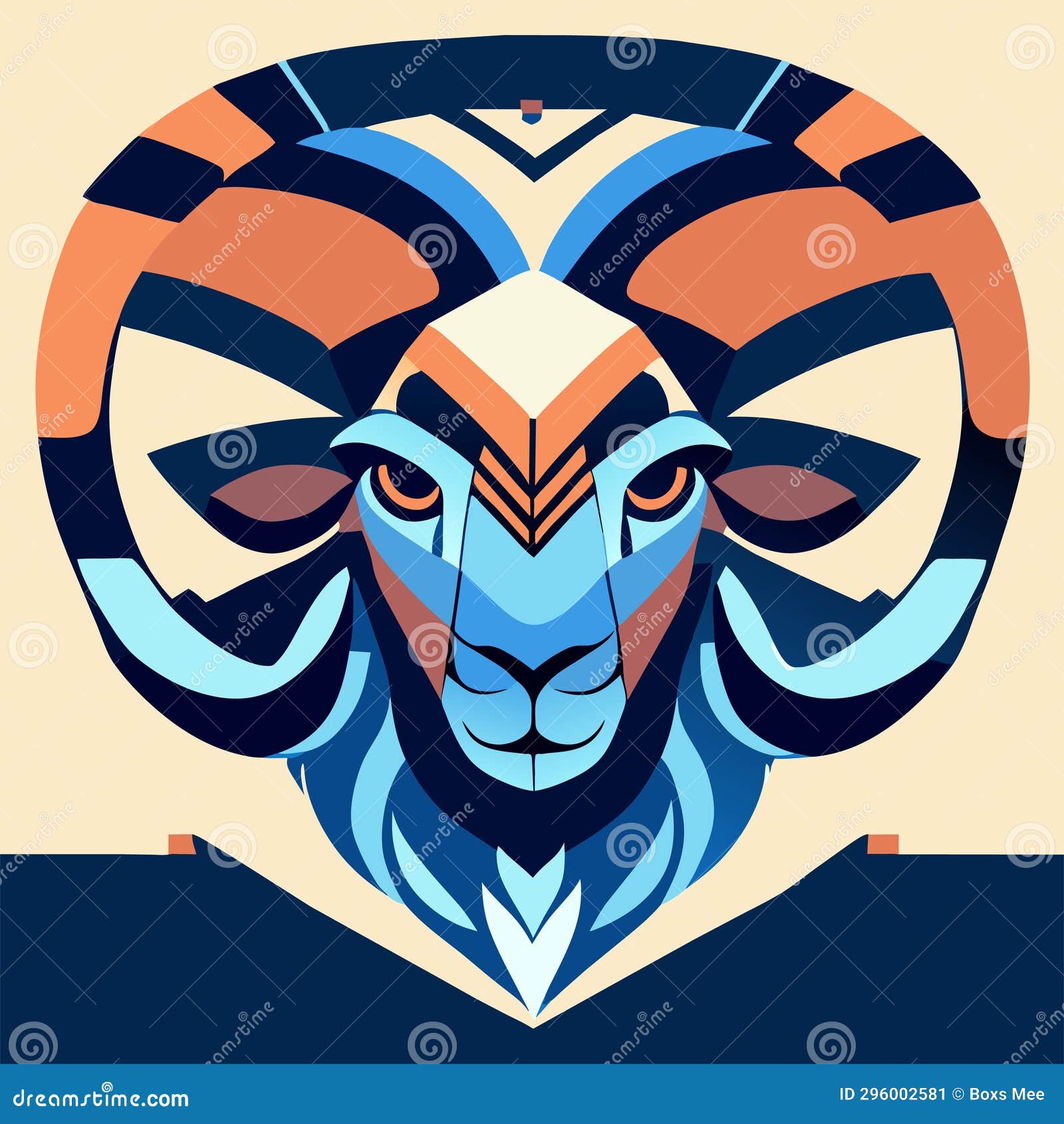 Head of a Ram in the Style of Pop Art. Vector Illustration Generative ...
