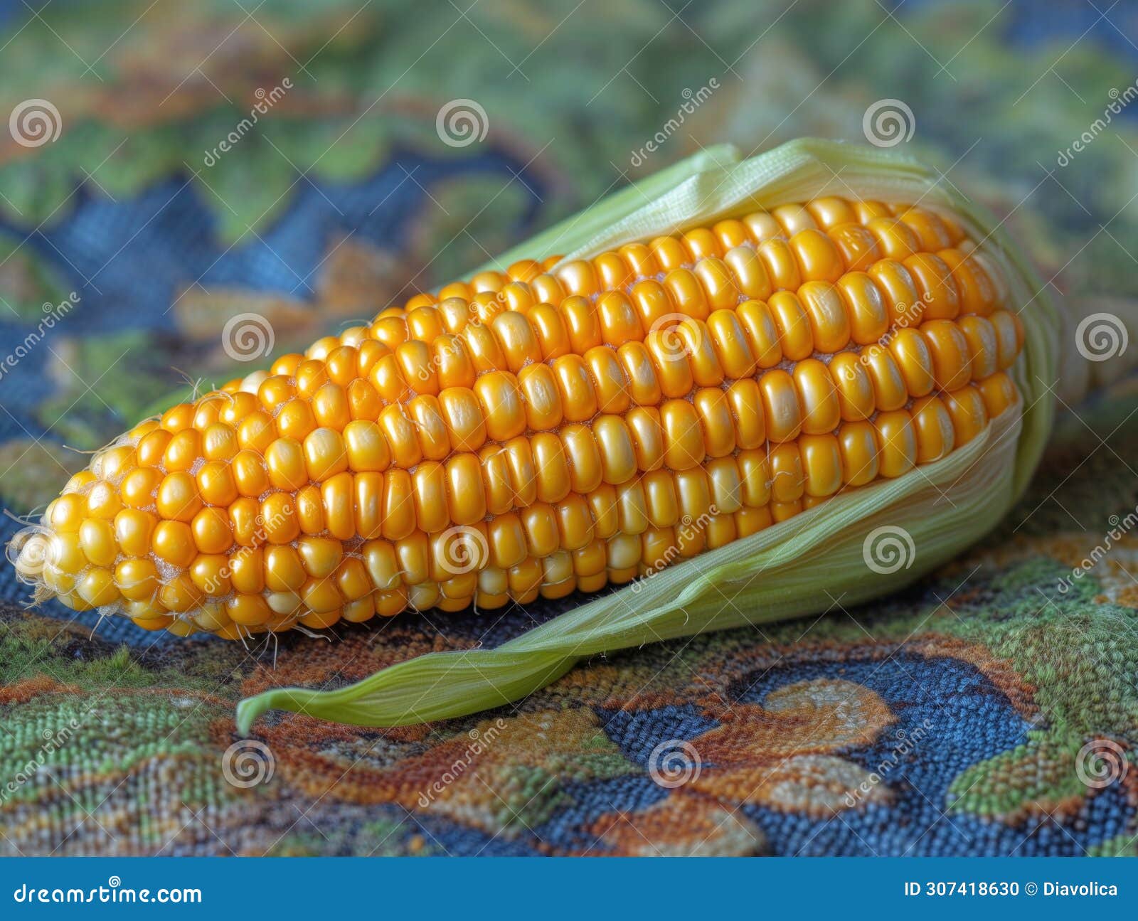 Head of raw corn stock illustration. Illustration of grain - 307418630