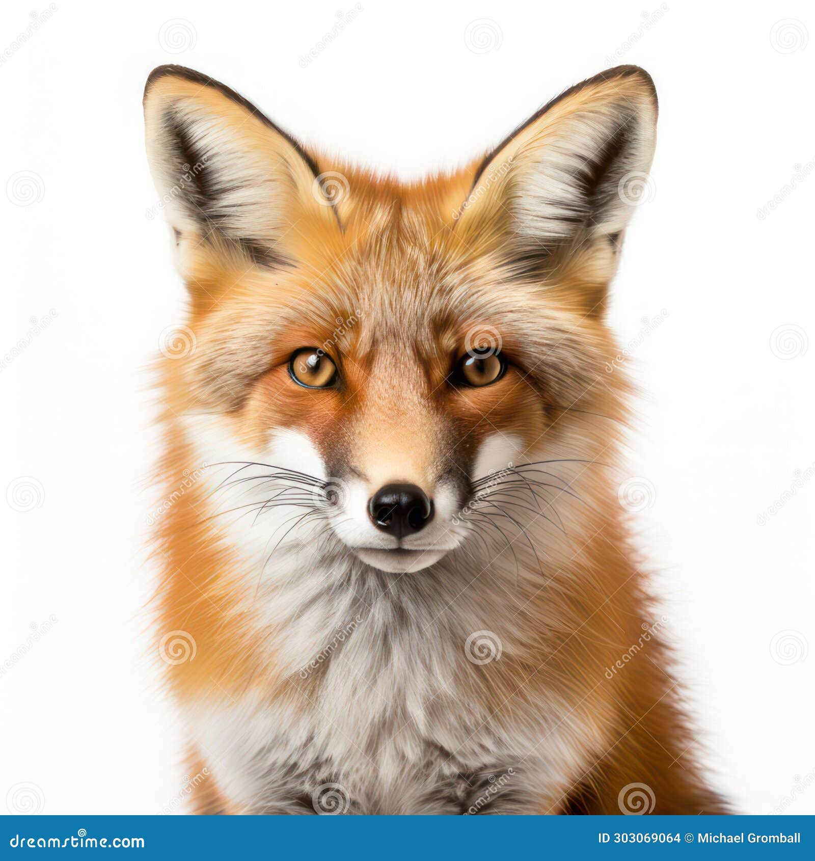 Head of a Red Fox Isolated on White Created with Generative AI. Wild ...