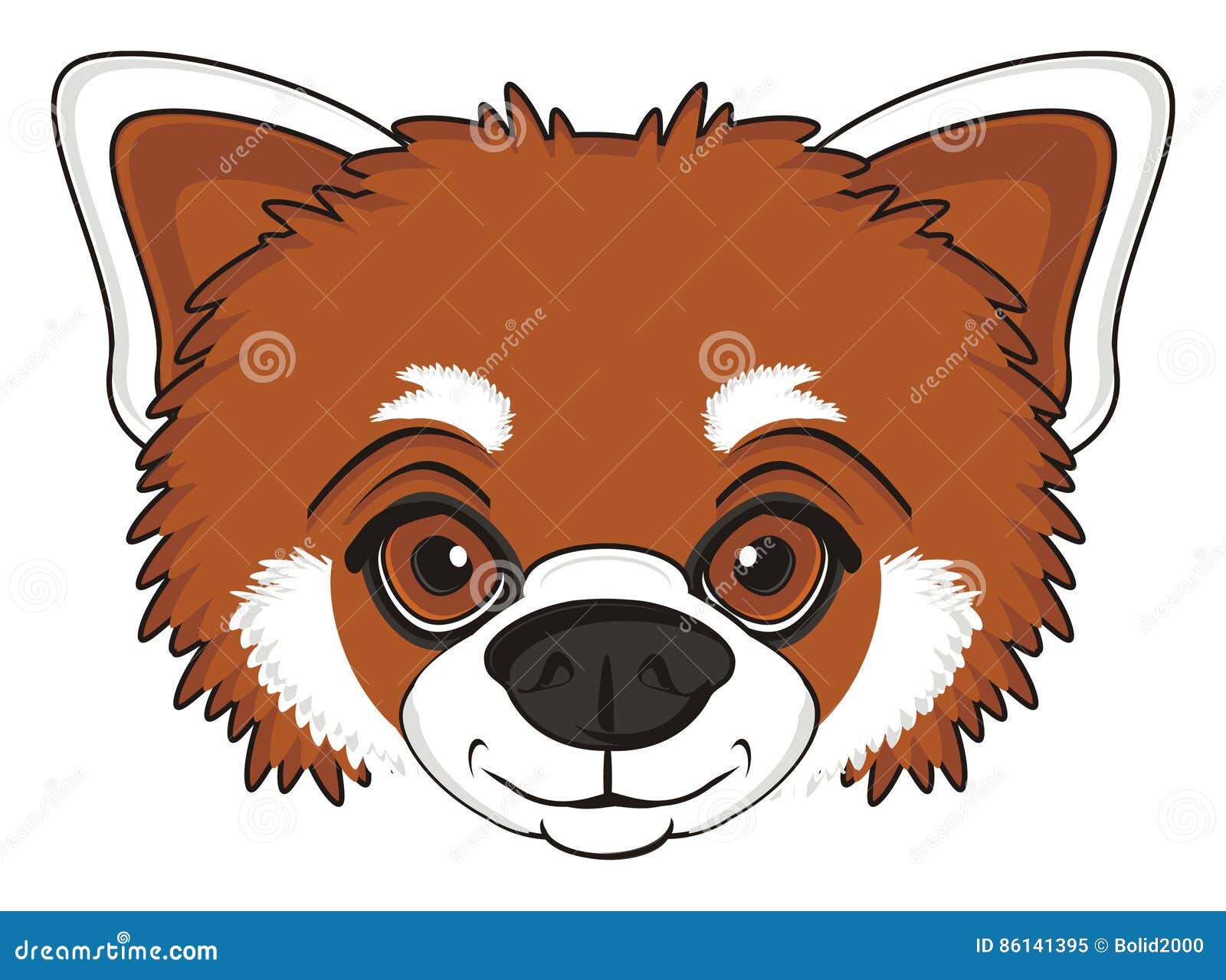 Head of red panda stock illustration. Illustration of tail - 86141395