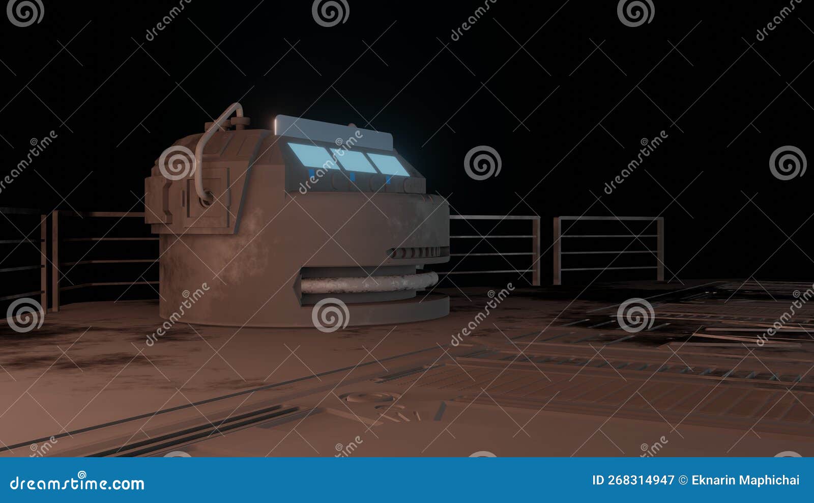 Head Room Control Center Science Fiction in Dark Scene Stock ...