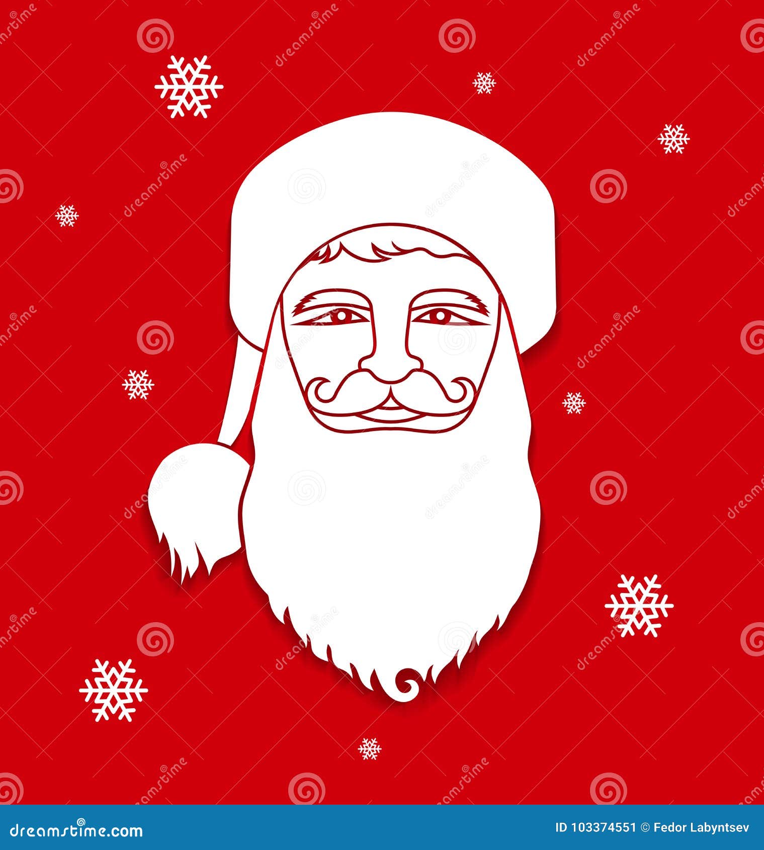 Head of Santa Klaus stock vector. Illustration of vintage - 103374551