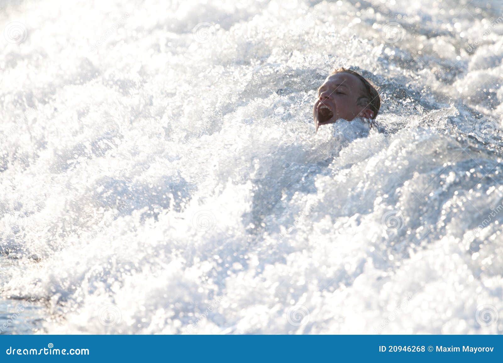 Head of Screaming Boy Above the Water Stock Photo - Image of scream ...