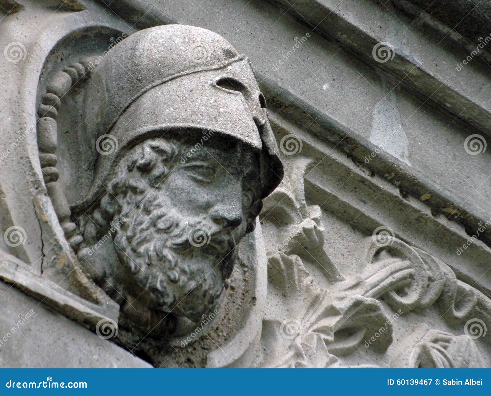 Head sculpture of warrior stock image. Image of historical - 60139467