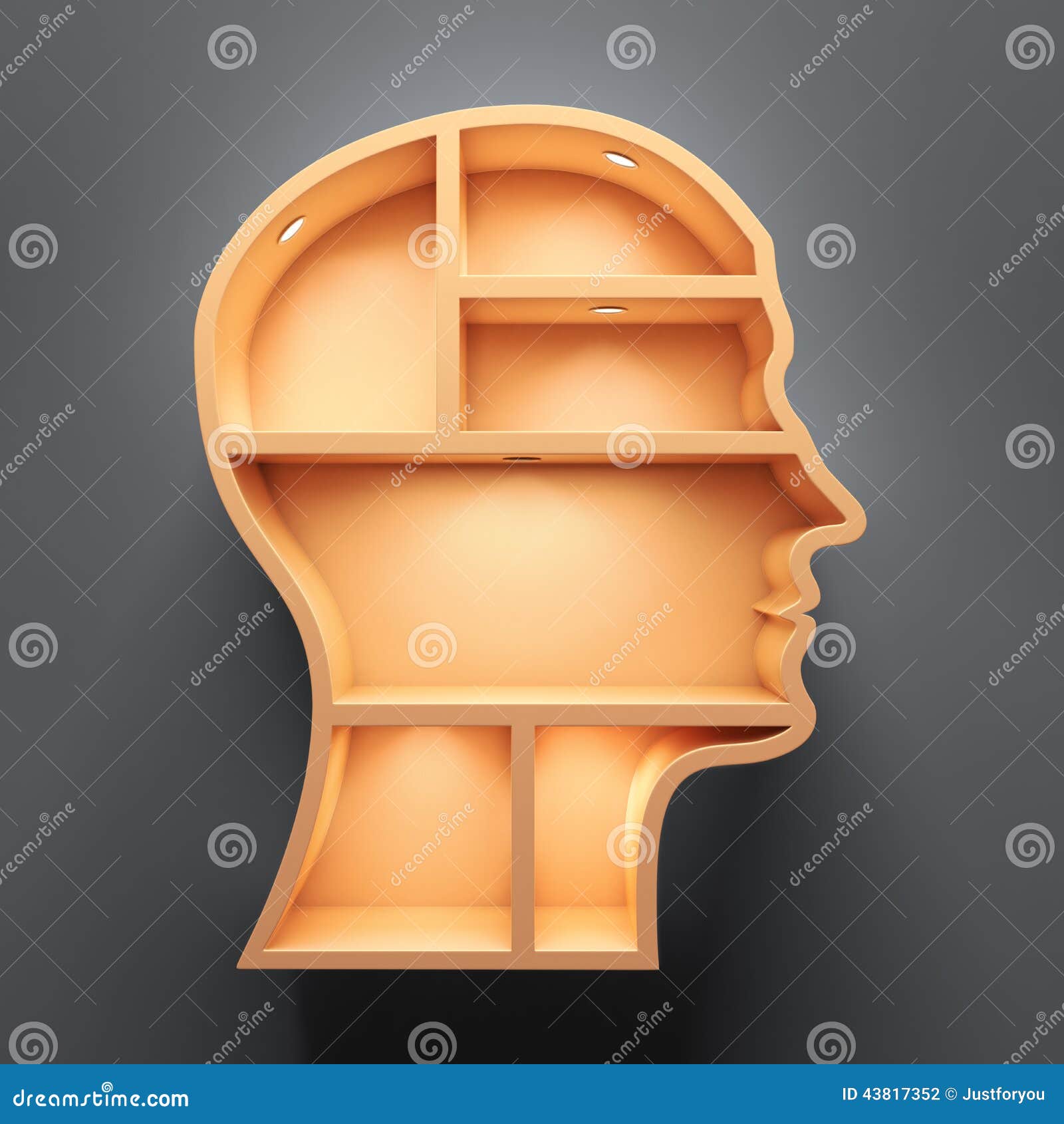 Head shape 3d stock photo. Image of abstract, library - 43817352
